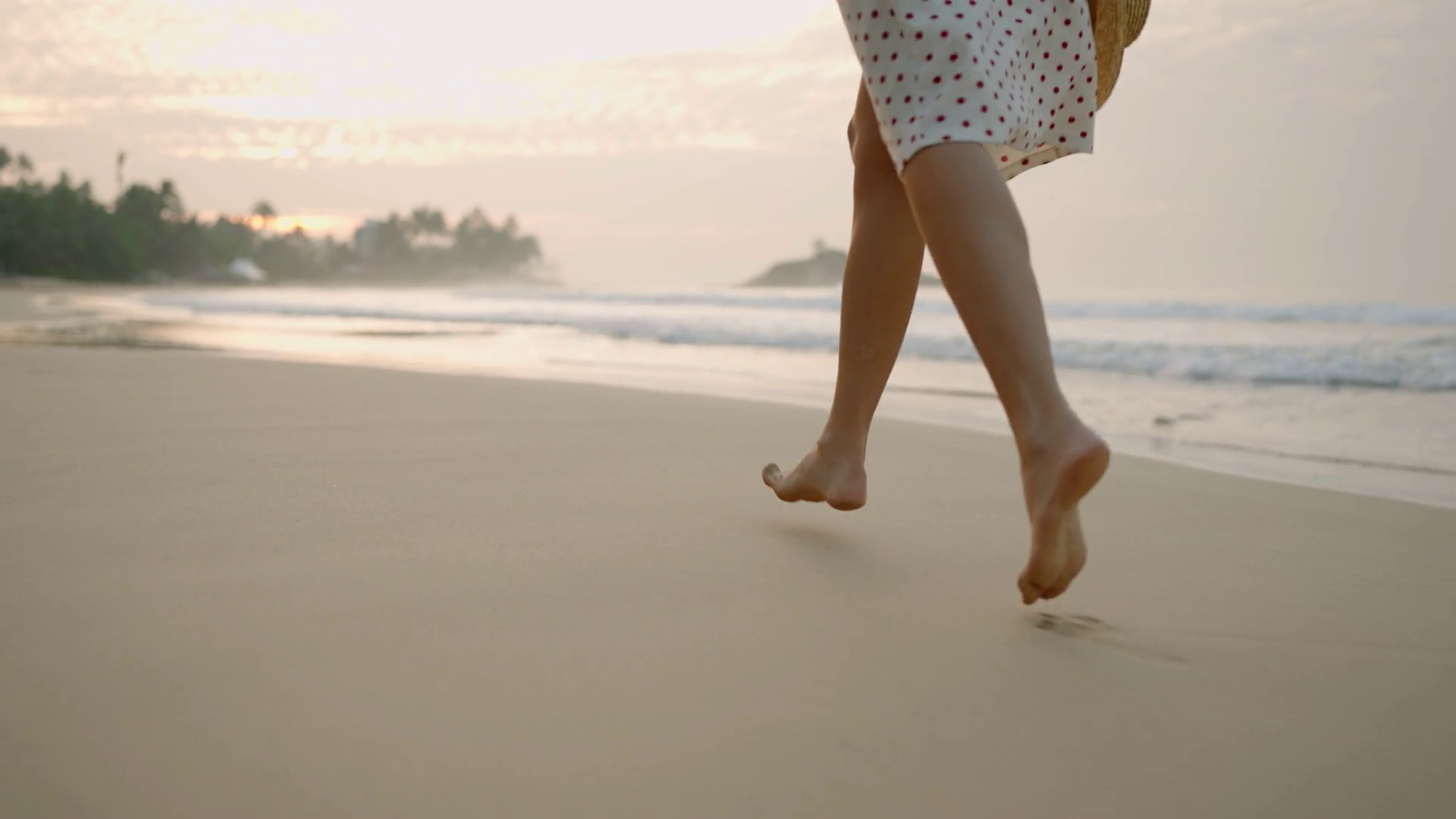 Female Feet Running Barefoot On Tropical Stock Footage SBV-348887799 ...
