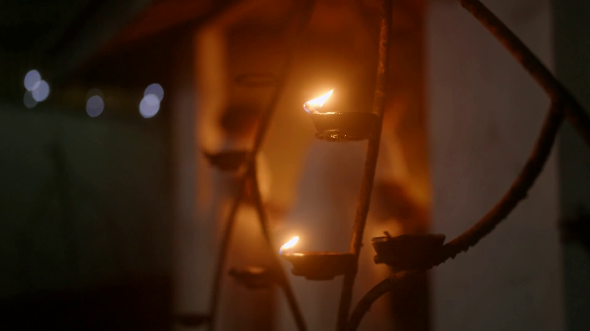 Oil Lamps Burn At Twilight In Peaceful Stock Footage SBV-348913080 ...