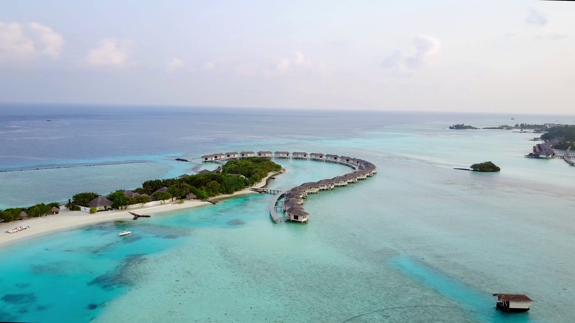 Aerial View Of Tropical Island Resort Hotel Stock Footage SBV-325871740 ...