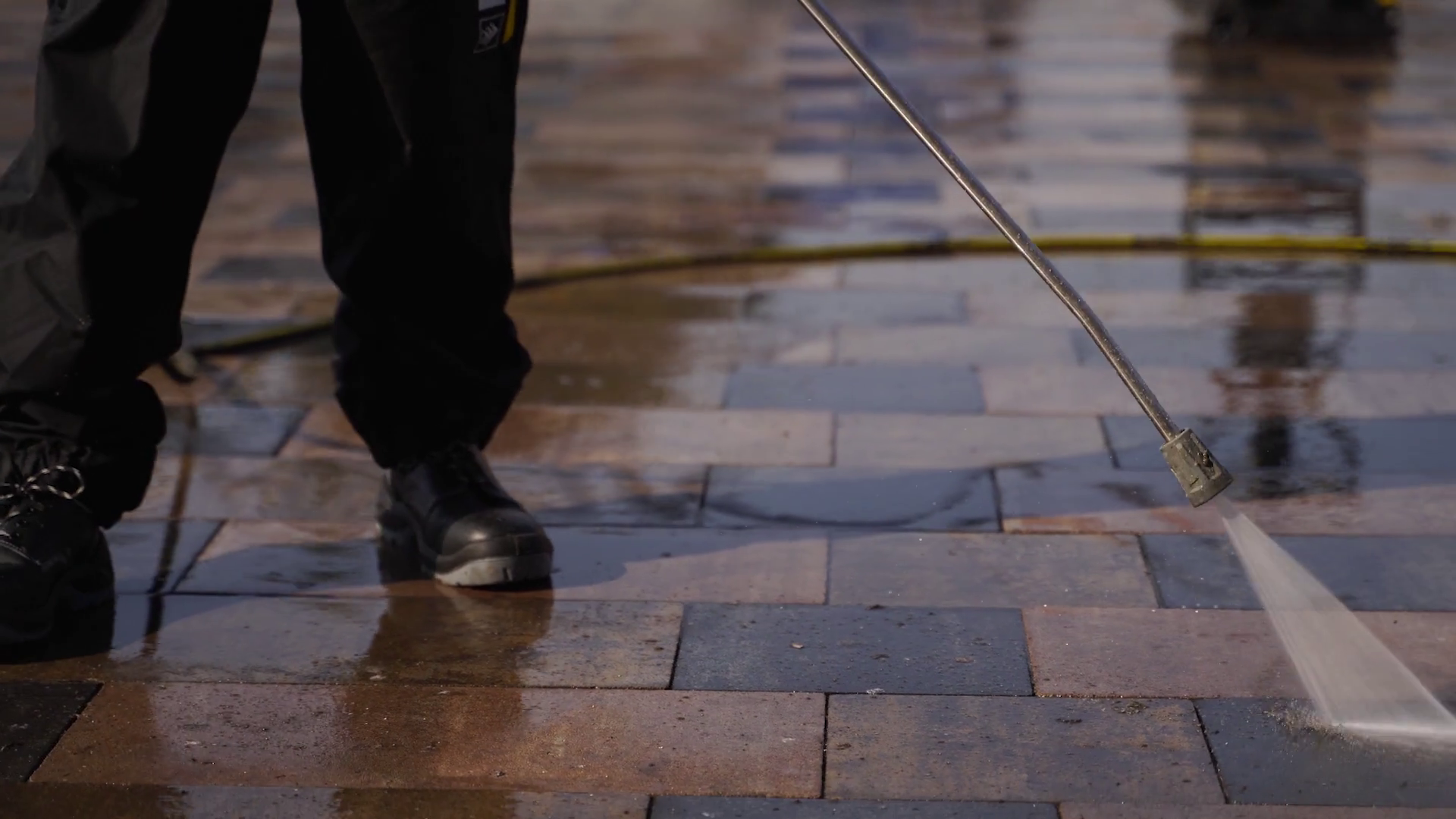 Cleaning City Streets With Water Pressure Stock Footage SBV-338247763 ...