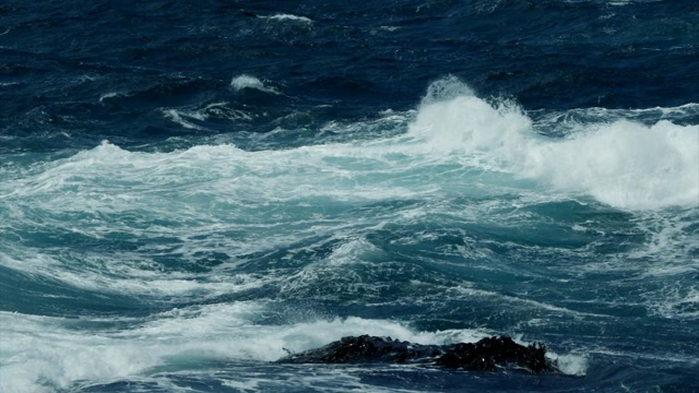 Row Boat Rough Water Stormy Ocean Water Stock Footage: Royalty-Free ...