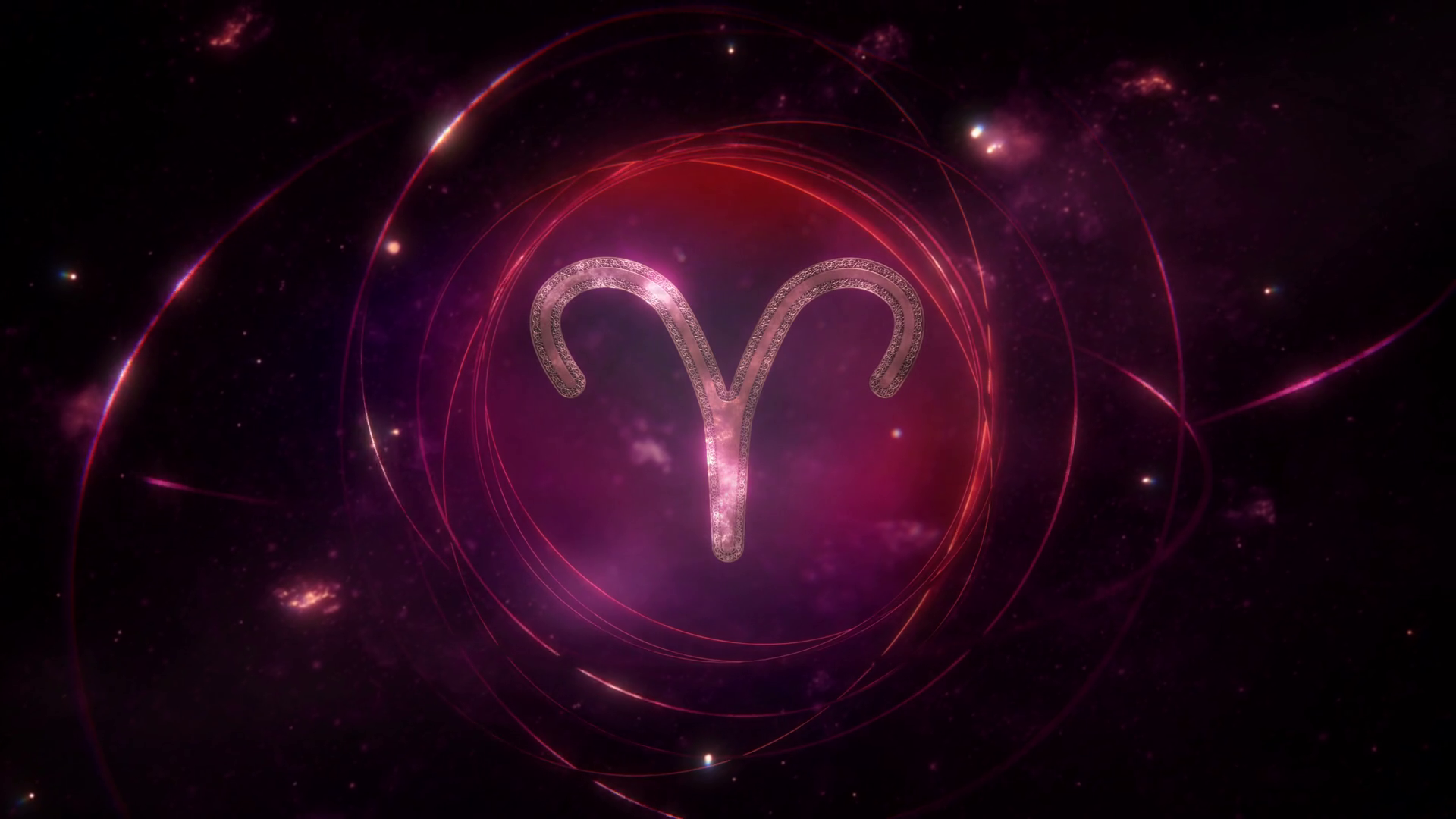 Aries Zodiac Sign Golden Ornament Rings On Stock Motion Graphics SBV ...