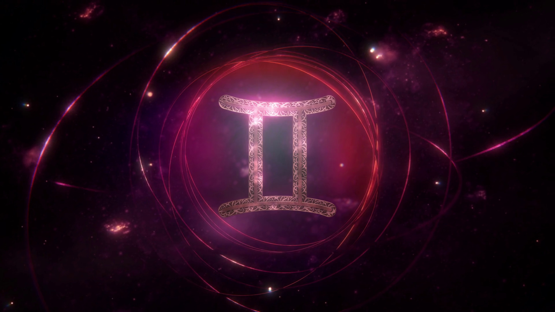 Gemini Zodiac Sign Golden Ornament Rings On Stock Motion Graphics SBV ...