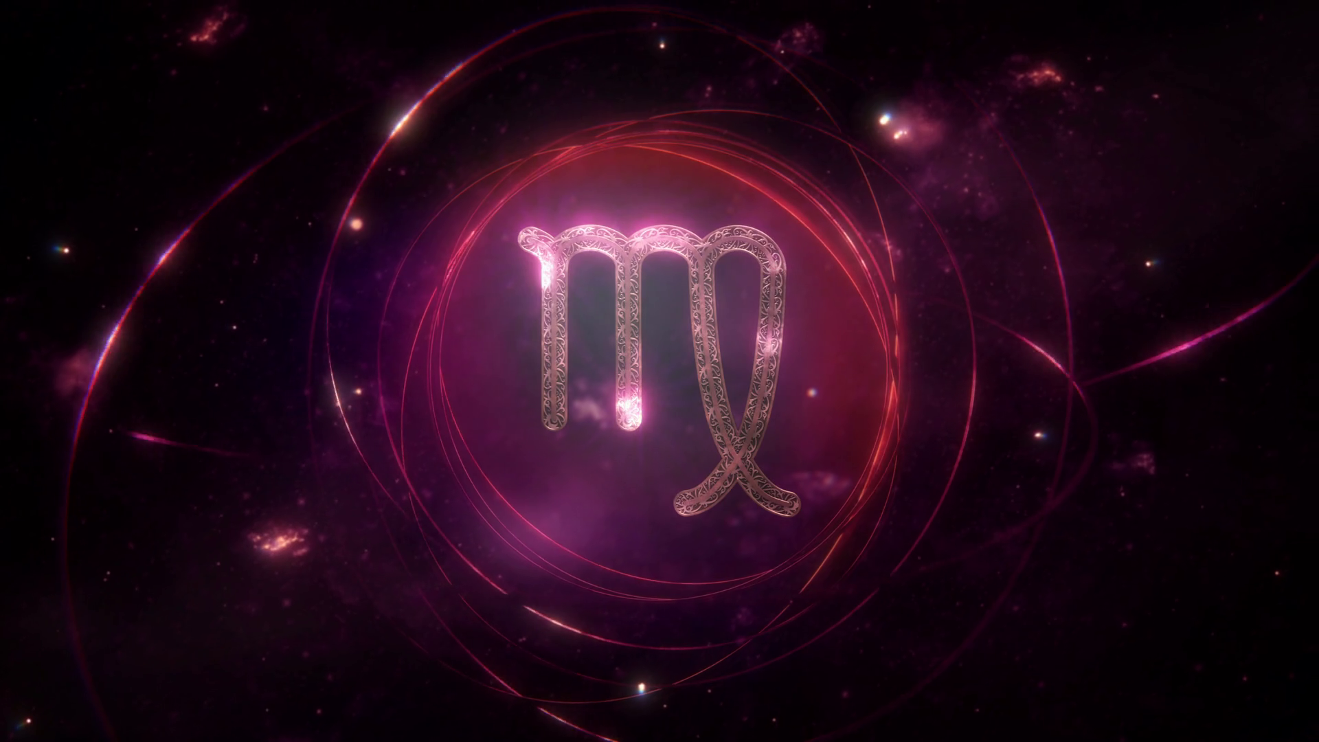 Virgo Zodiac Sign Golden Ornament Rings On Stock Motion Graphics SBV ...