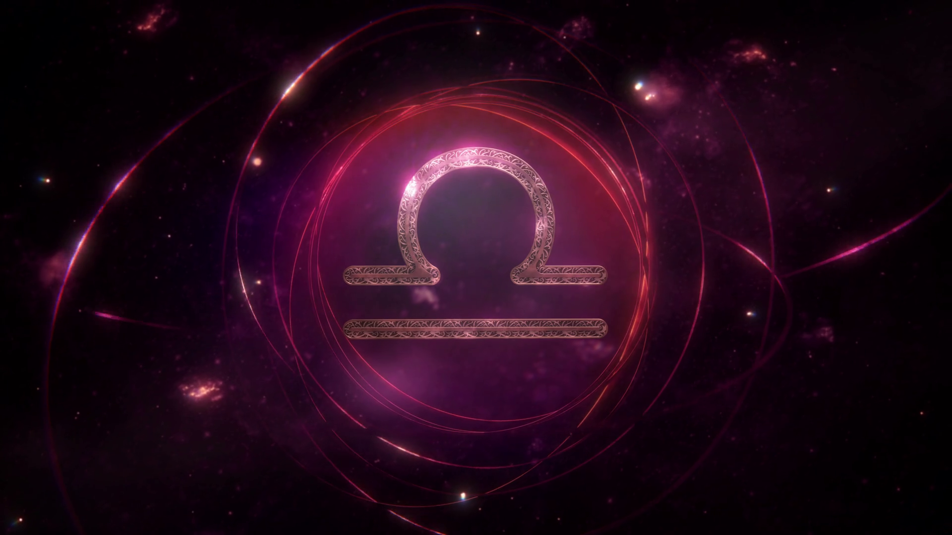 Libra Zodiac Sign Golden Ornament Rings On Stock Motion Graphics SBV ...