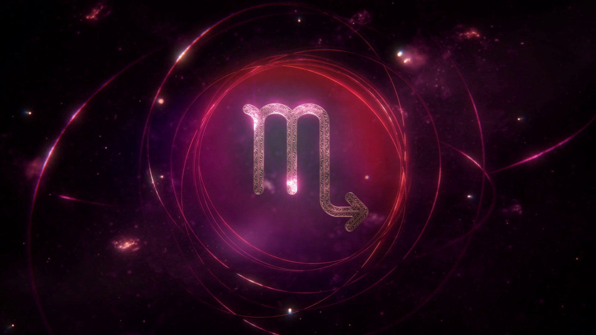 Scorpio Zodiac Sign Golden Ornament Rings On Stock Motion Graphics SBV ...