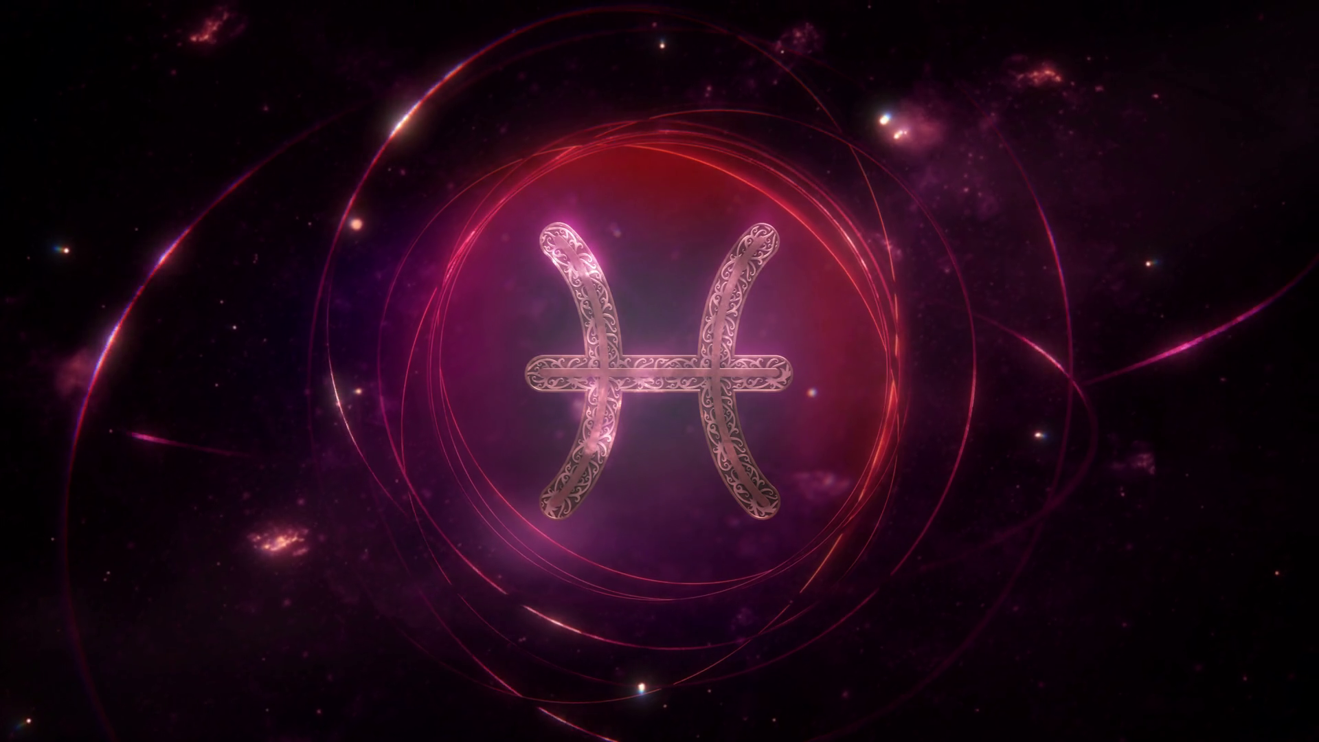 Pisces Zodiac Sign Golden Ornament Rings On Stock Motion Graphics SBV ...