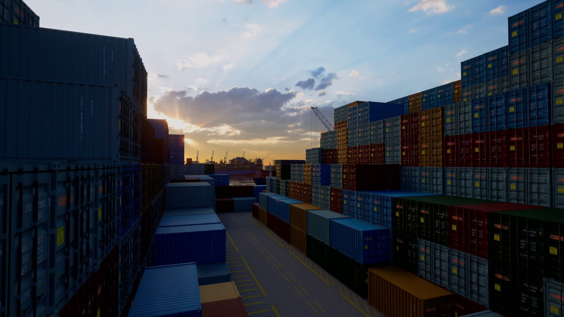 Container Ship Docking At Industrial Port Stock Footage SBV-352606153 ...