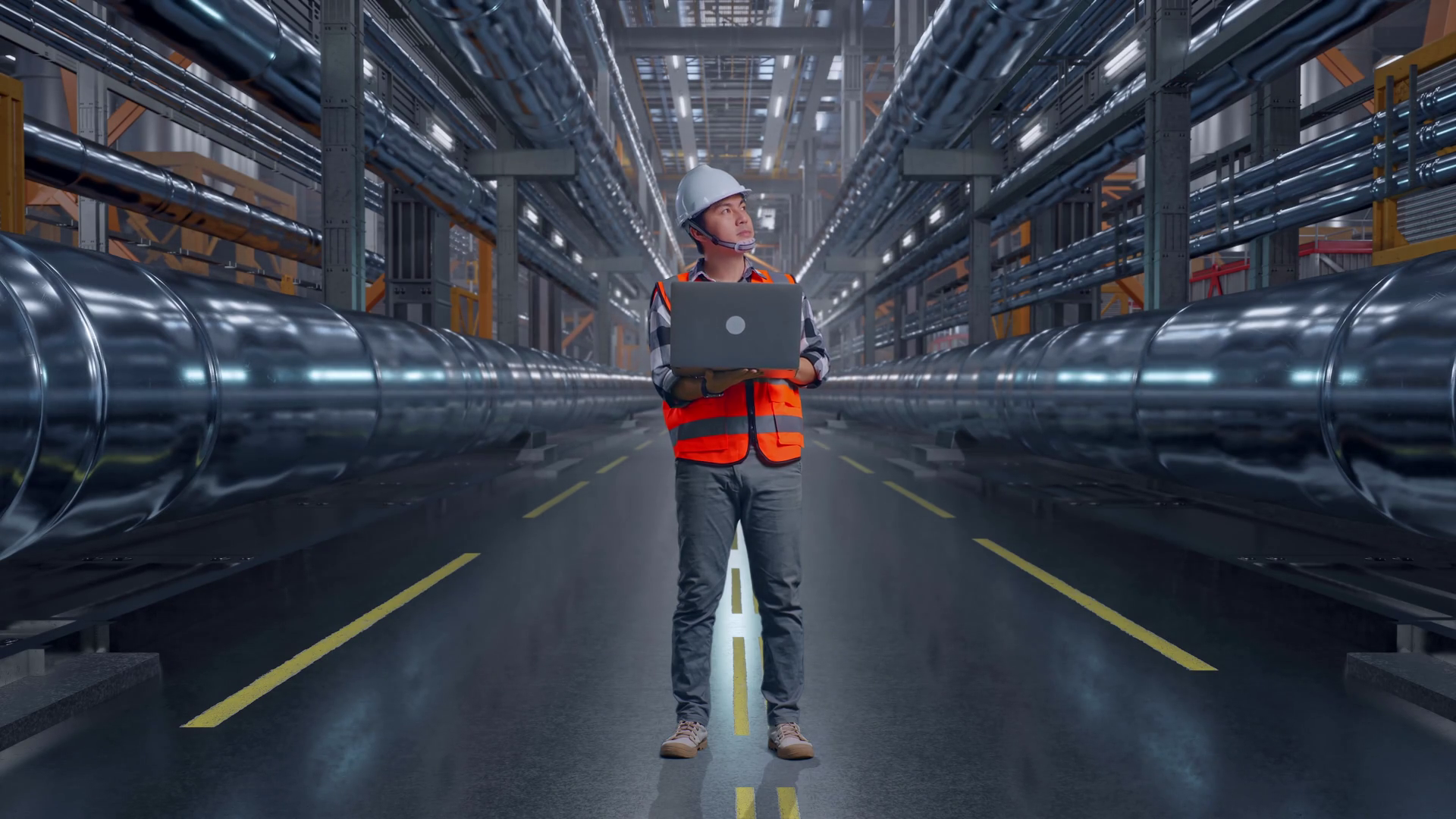 Full Body Side View Of Asian Male Engineer Stock Footage SBV-352614936 ...