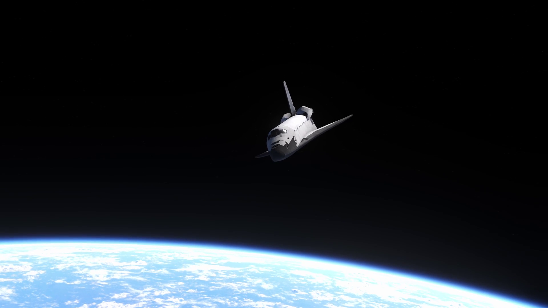 Space Shuttle In Orbit Above Earth In Space Stock Motion Graphics SBV ...