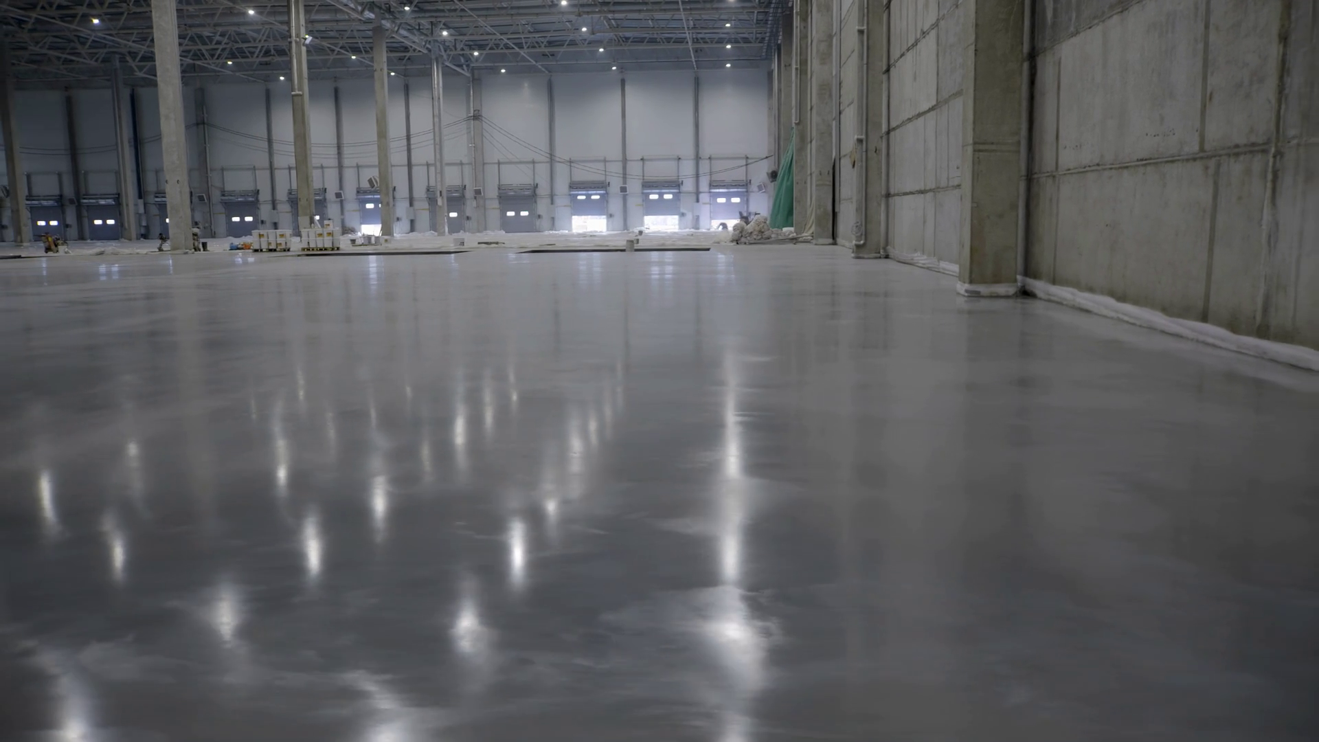 The Shiny Concrete Floor In Industrial Stock Footage SBV-351685595 ...