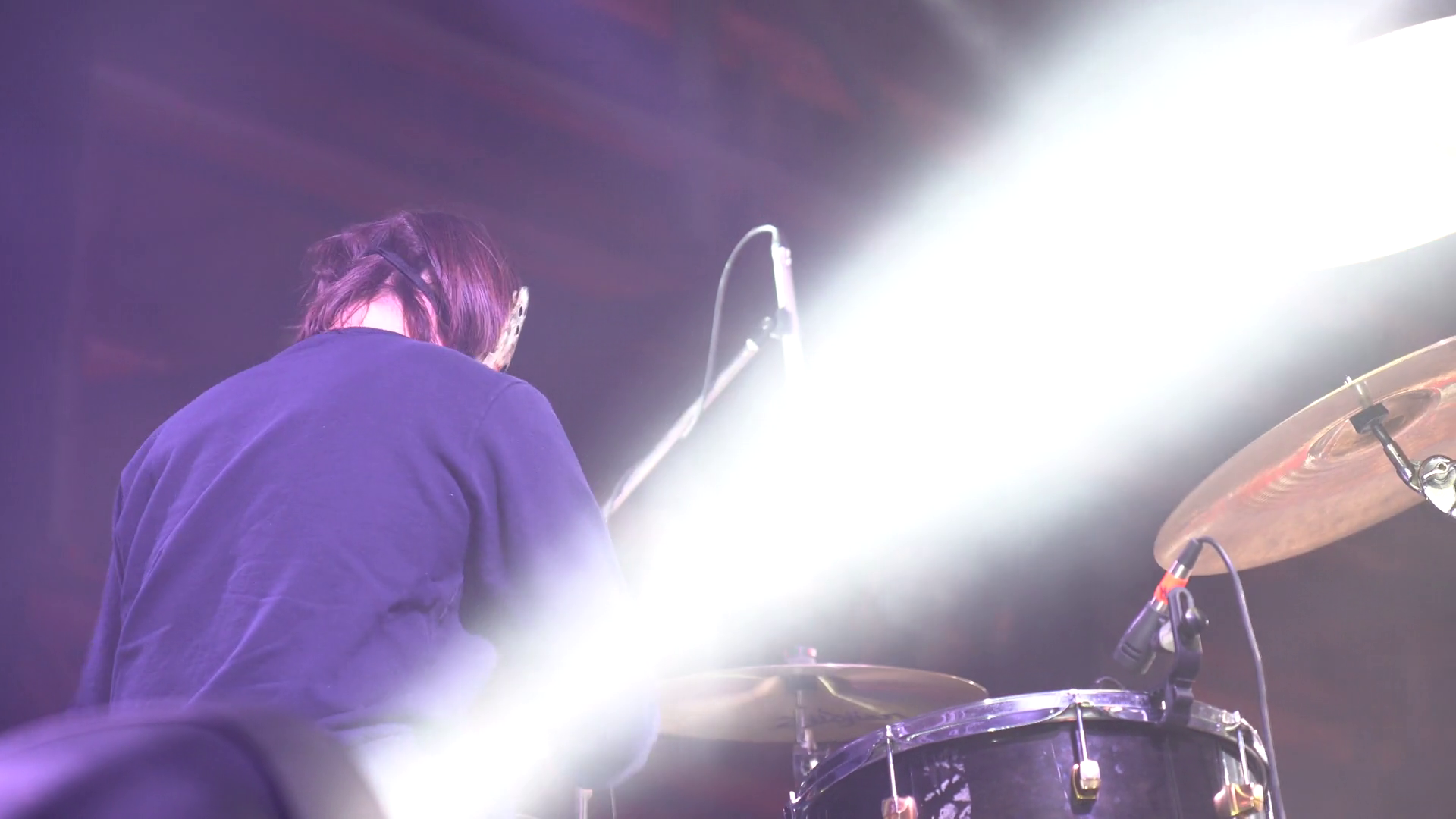 Closeup Back View Of Joyful Drummer Having Stock Footage SBV-351749517 ...