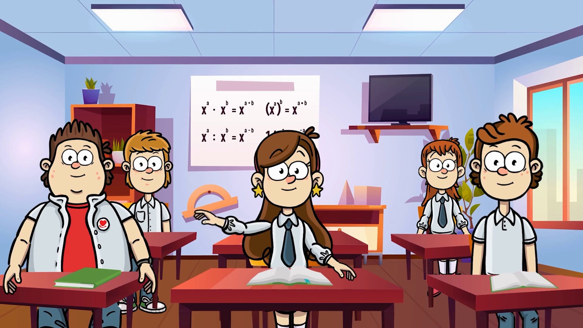 Animated Girl Explaining Math Equations In Stock Motion Graphics SBV ...