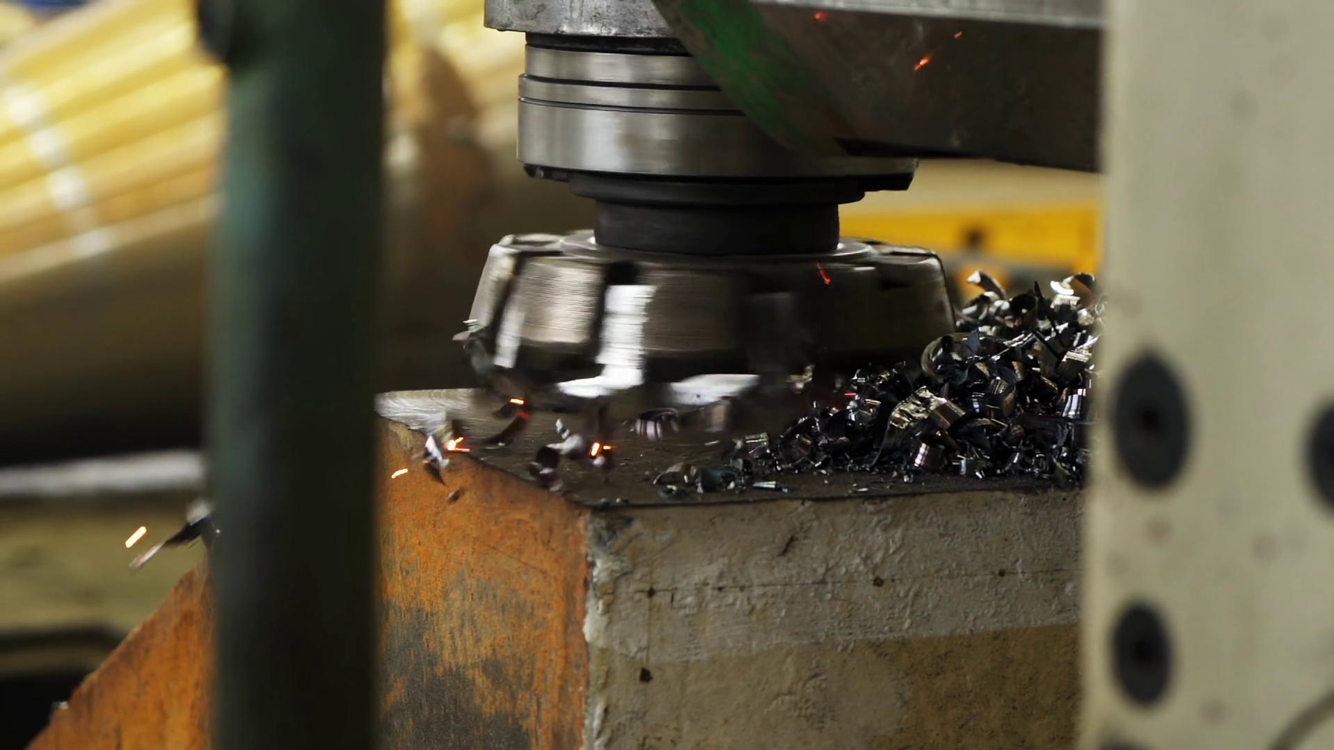 Industrial Milling Machine Removing Material Stock Footage SBV ...