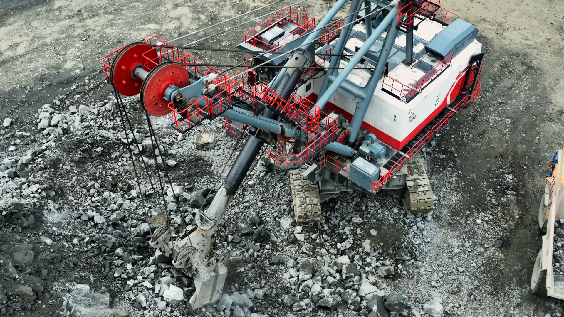 Excavator Picking Up Rocks In Quarry Stock Stock Footage SBV-352355935 ...