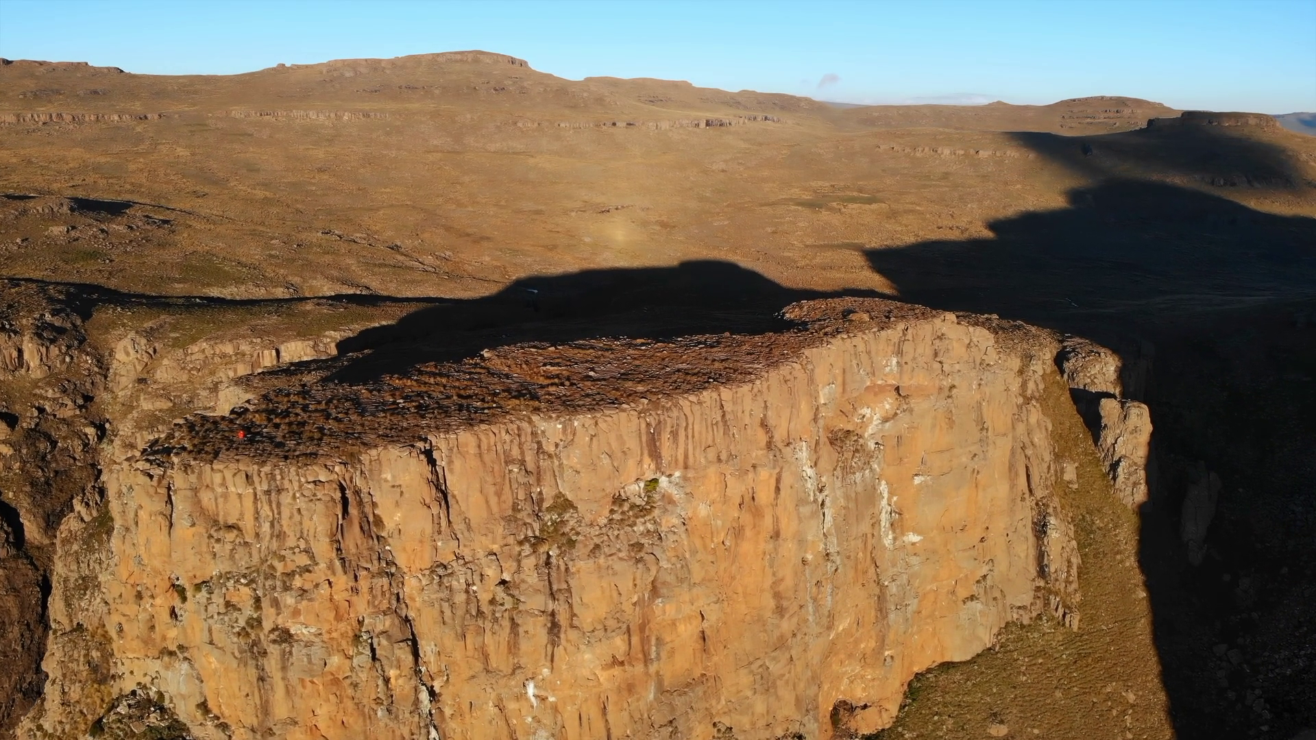 Aerial View Of Basaltic Rock Formations In Stock Footage SBV-353250044 ...