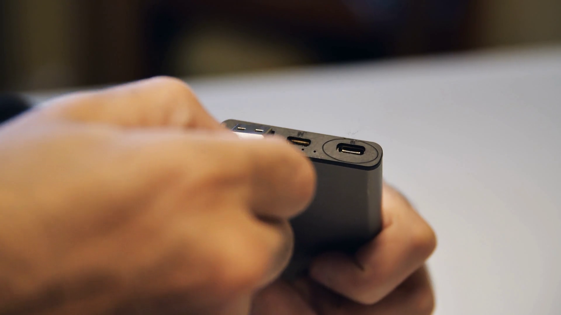 Close Up Of Hand Inserting Usb Cable Charger Stock Footage SBV ...