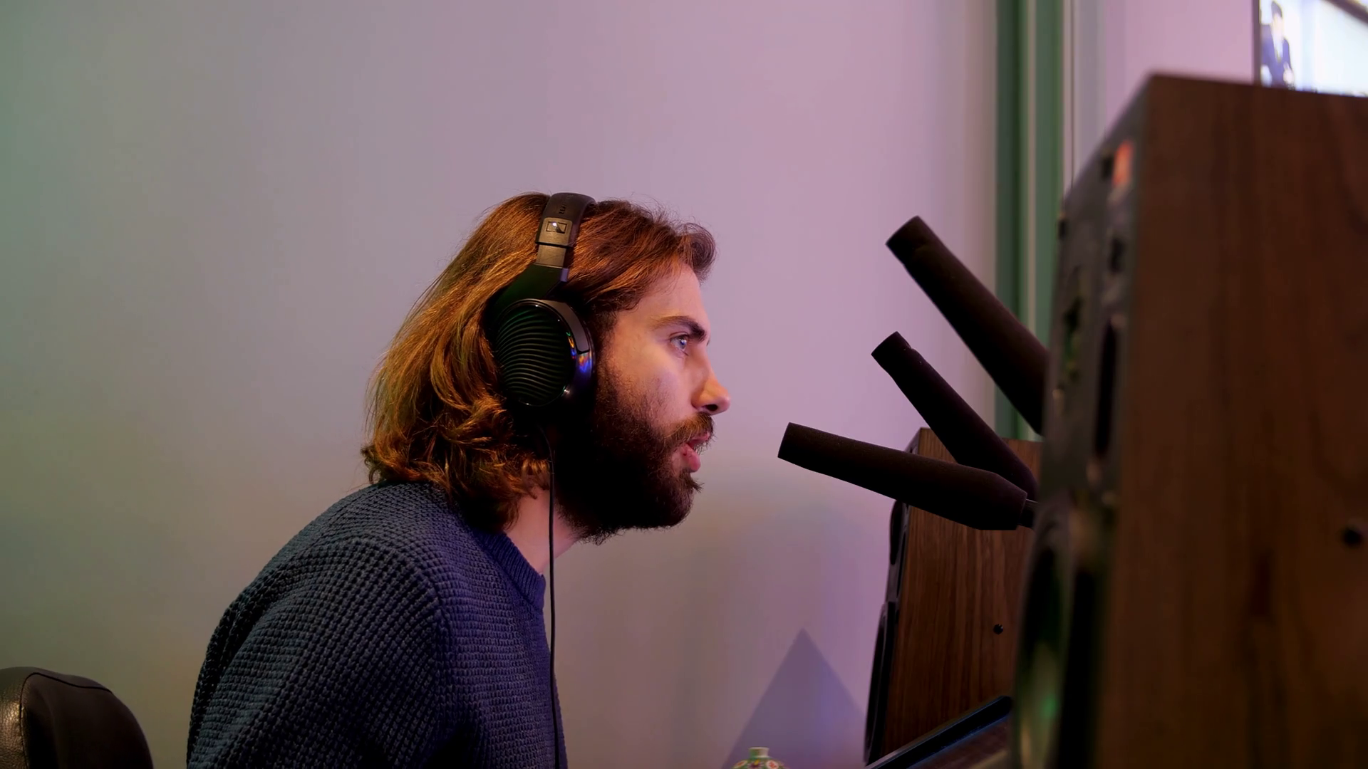 Side View Of Narrator Commentator Speaking Stock Footage SBV-348446377 ...