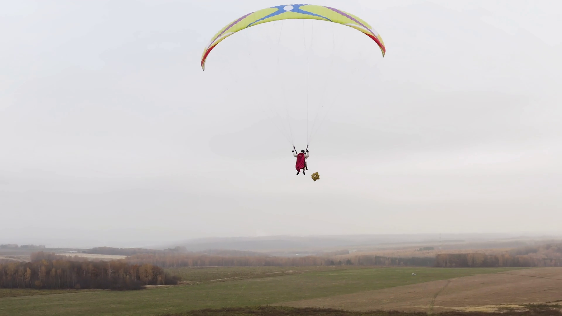 Beginning Of Paragliding Instructor With Red Stock Footage SBV ...