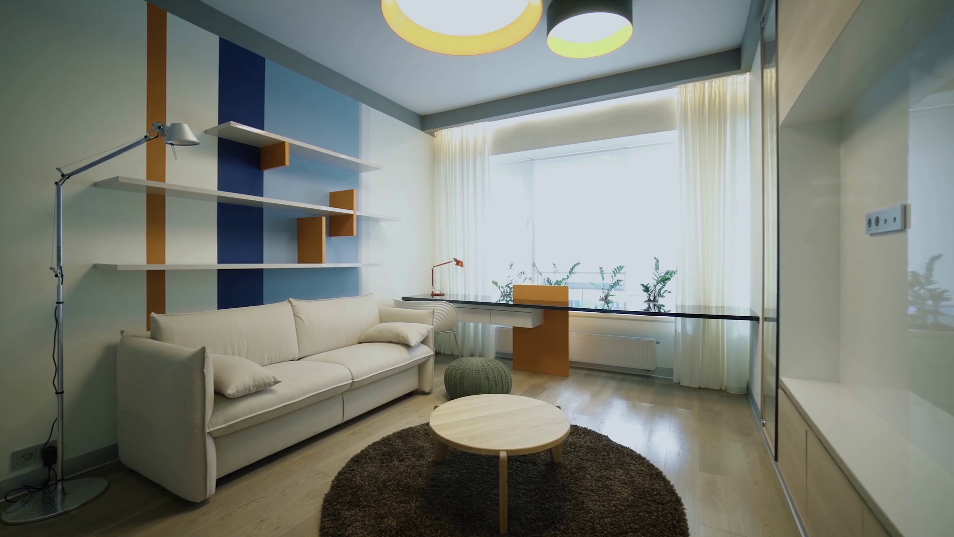Colorful New Empty Room Interior With Stock Footage SBV-348443061 ...