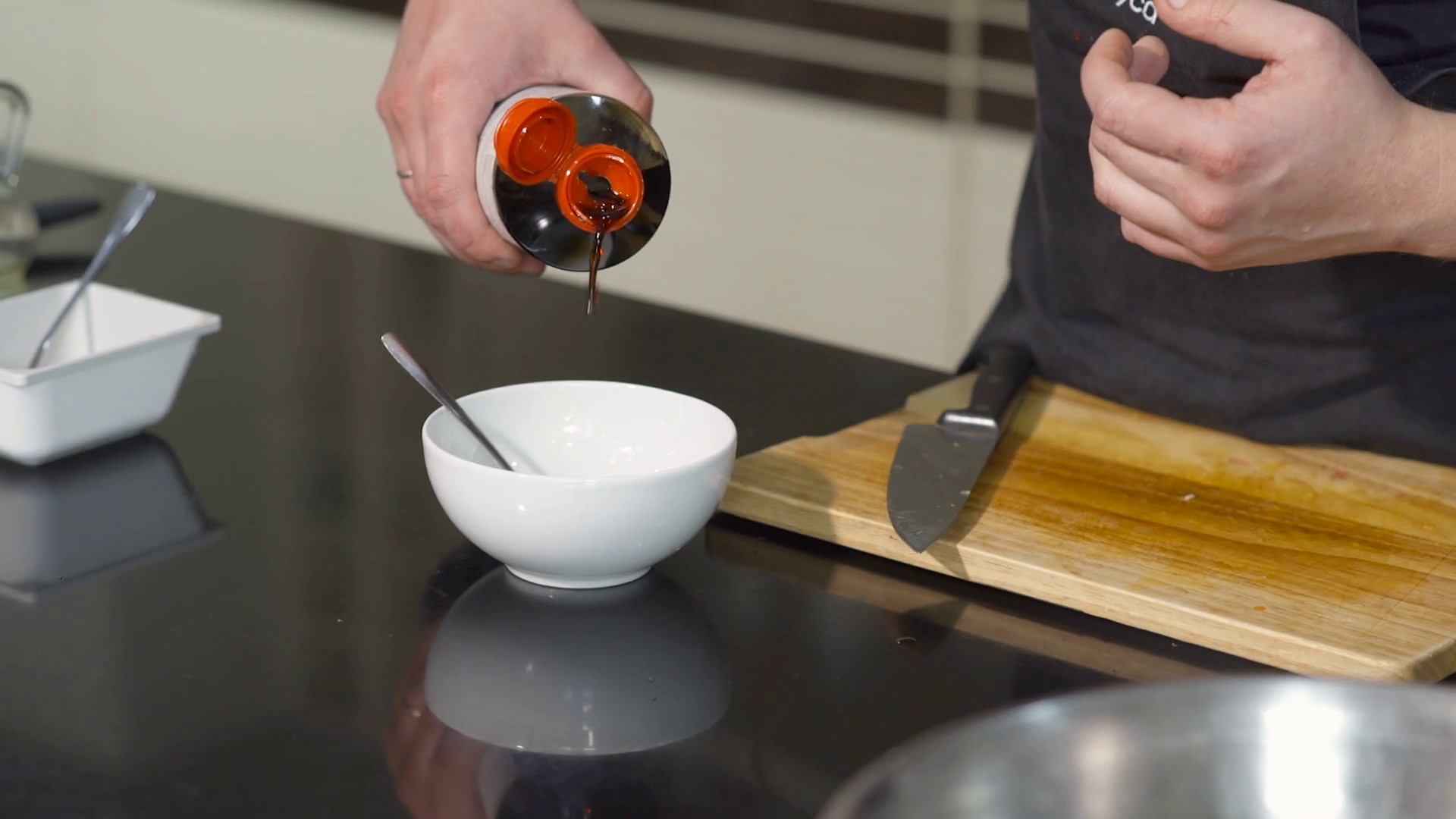 Close-up Of Chef Cooking With Soy Sauce Art Stock Footage SBV-348443111 ...