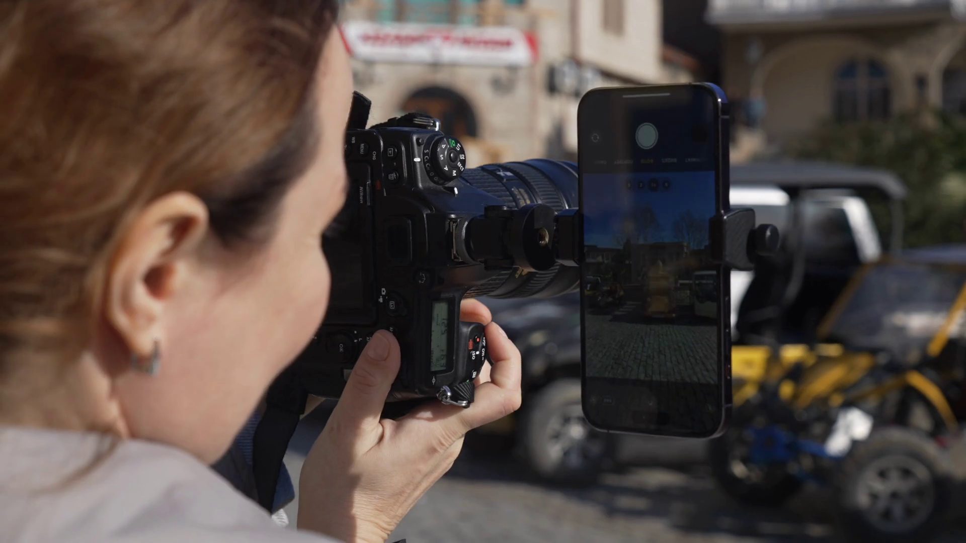 Close-up Of Woman Filming On Phone With Stock Footage SBV-348494337 ...
