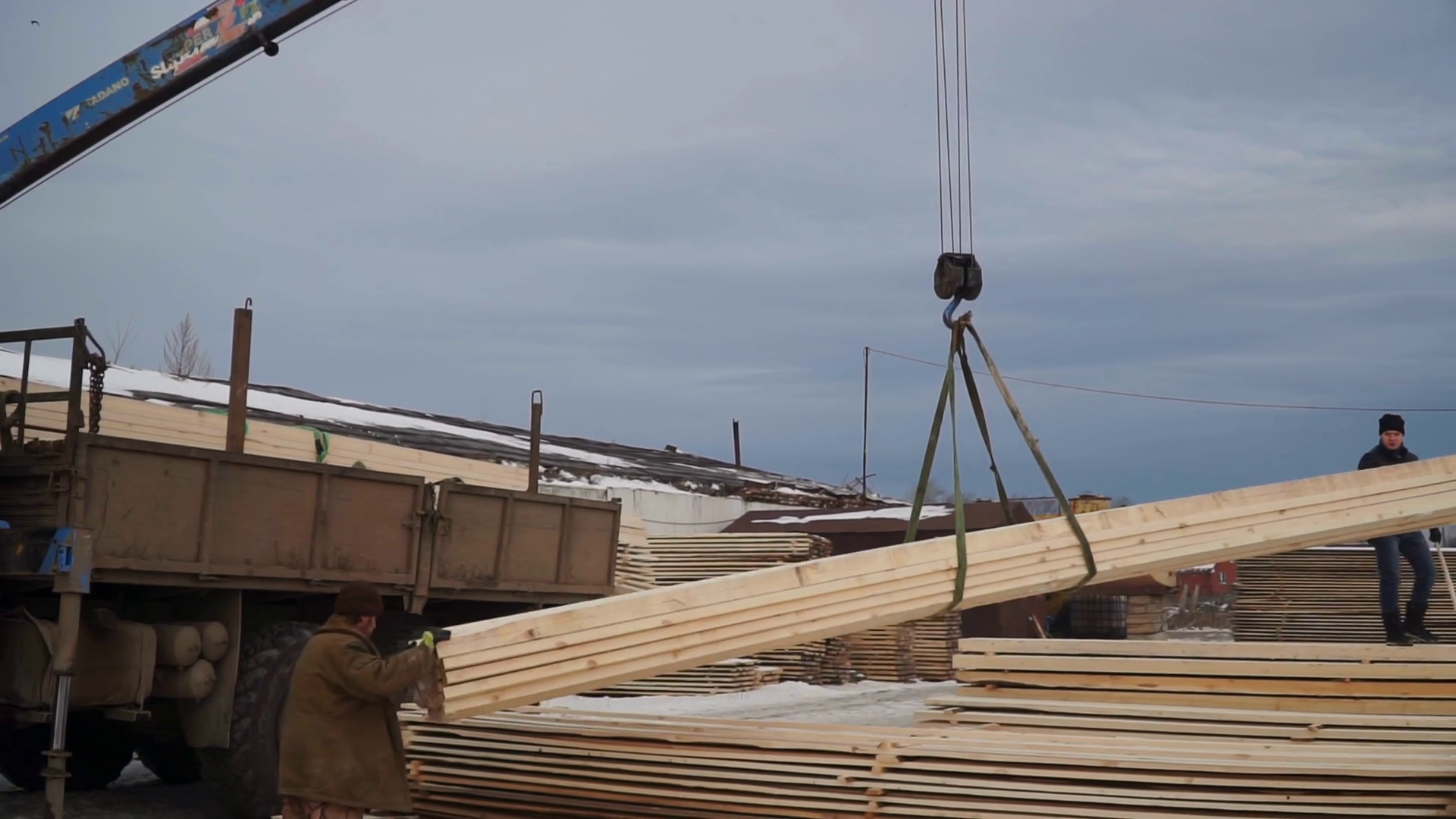 Wooden Planks Are Lifted Crane Stock Footage SBV-348496313 - Storyblocks