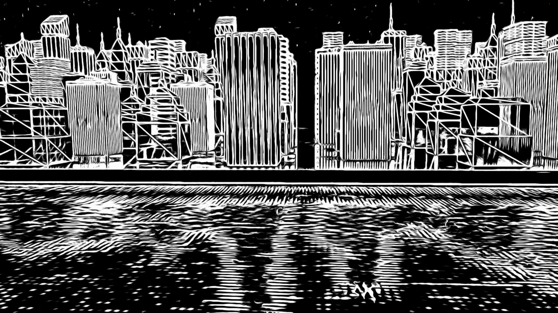 3d Black White Schematic Skyscrapers With Stock Motion Graphics SBV ...