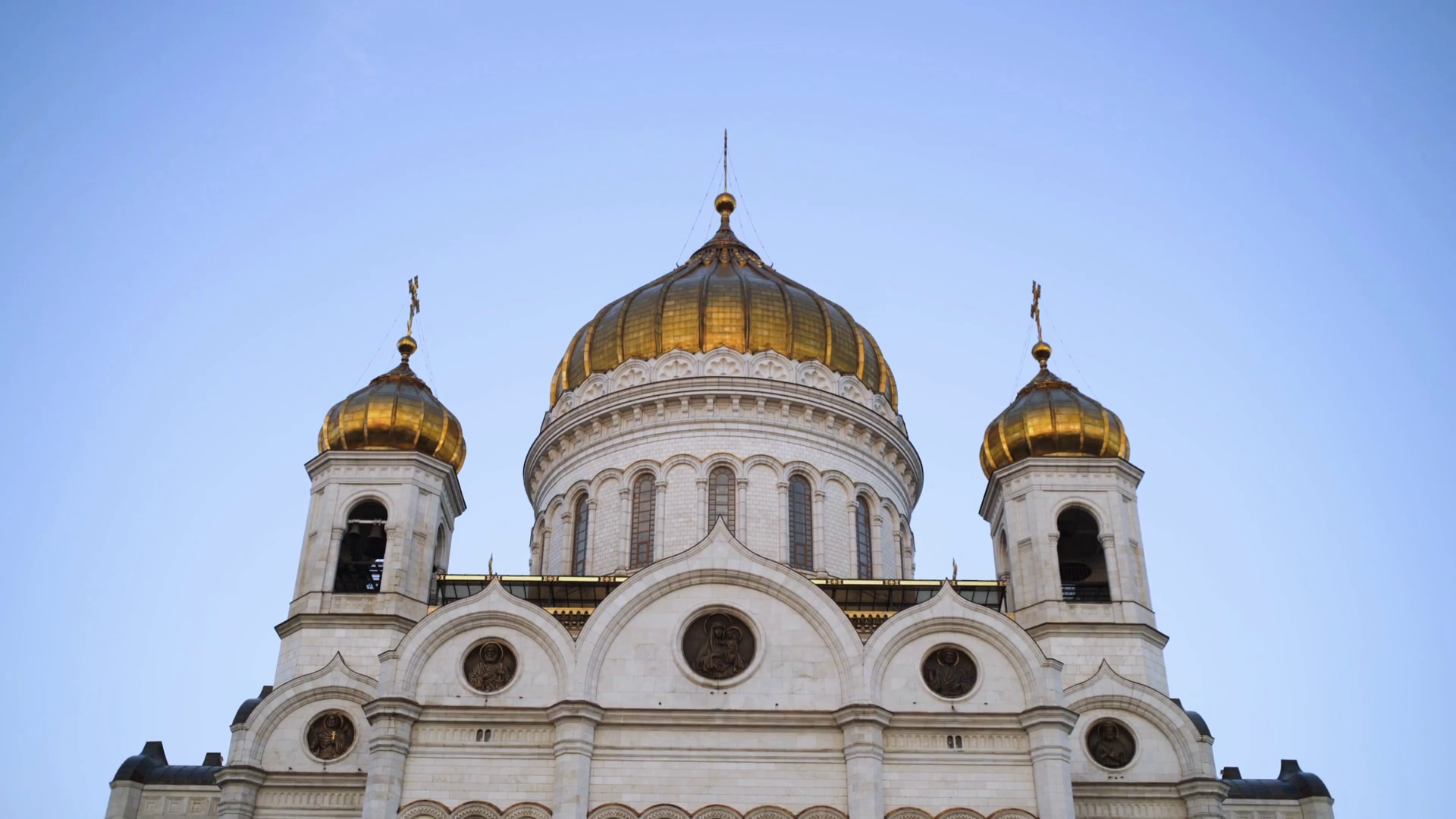 Beautiful Facade Of White Temple On Stock Footage SBV-348468777 ...