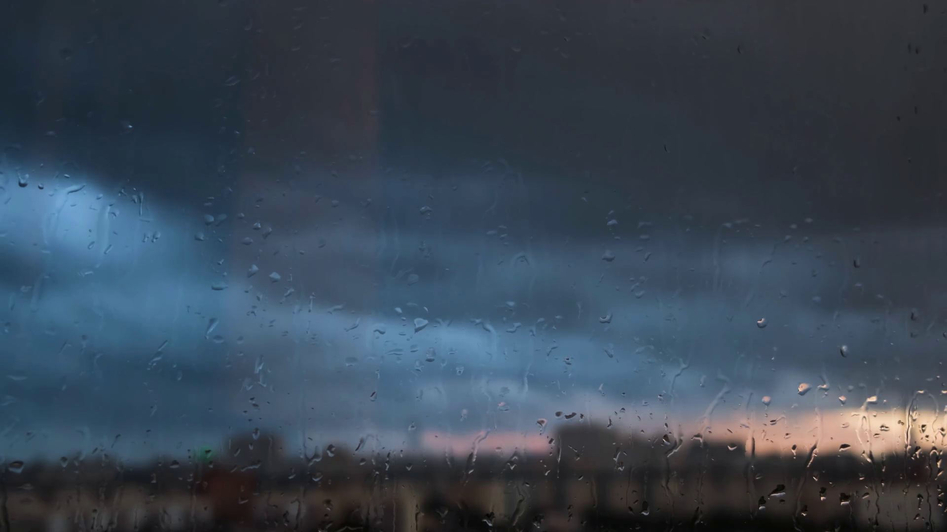 Rainy Day Through Window On Cloudy Grey Sky Stock Footage SBV-348489318 ...