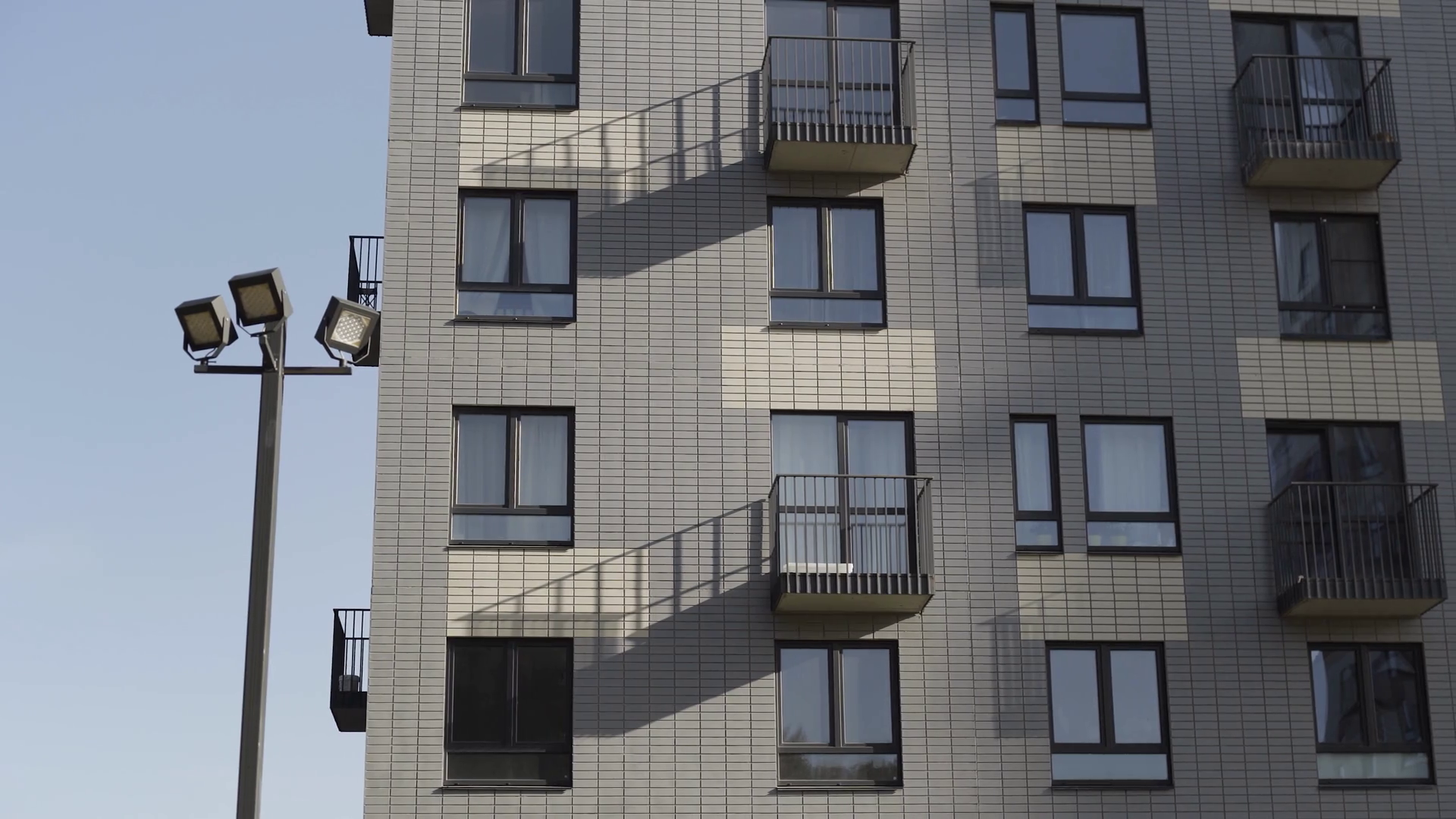 Bottom View Of Residential New Building Made Stock Footage SBV ...
