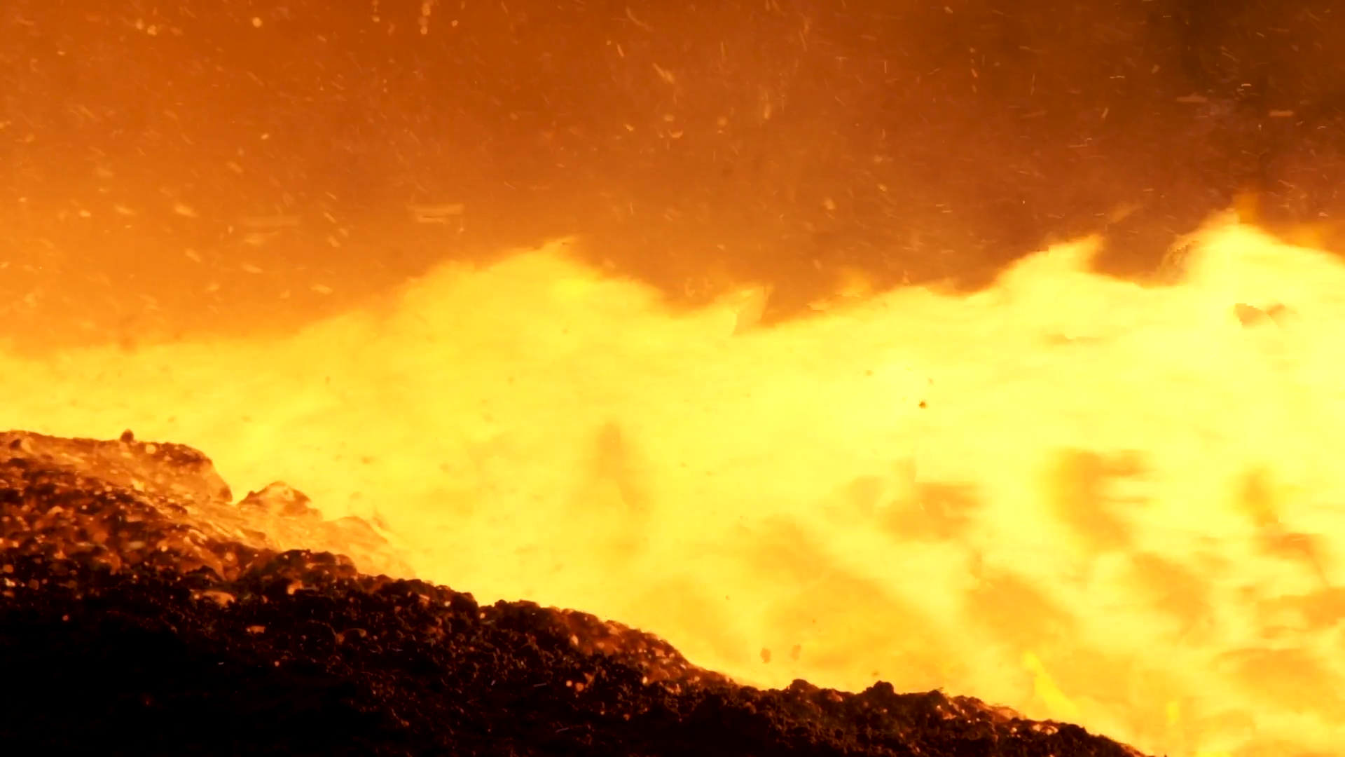 Close Up Liquid Metal Flowing From Blast Stock Footage SBV-348503640 ...