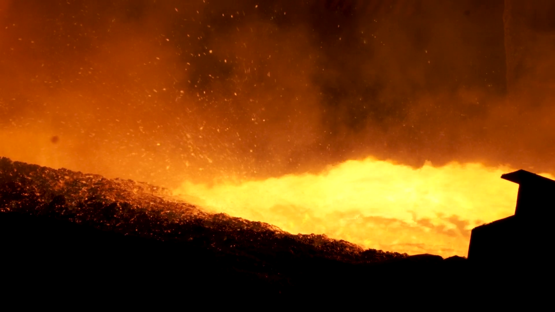 Close Up Liquid Metal Flowing From Blast Stock Footage SBV-348508770 ...