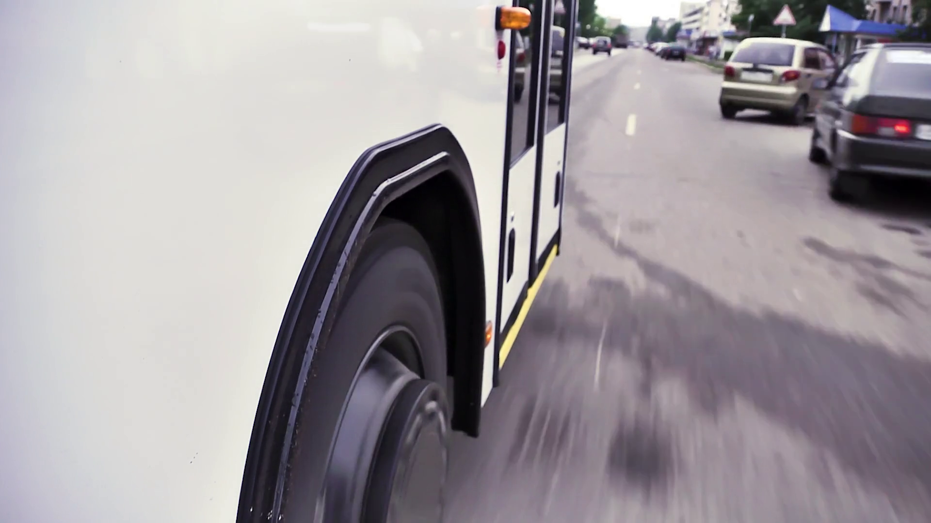 Close Up View From Wheels Tires On Road Of Stock Footage SBV-348508778 ...