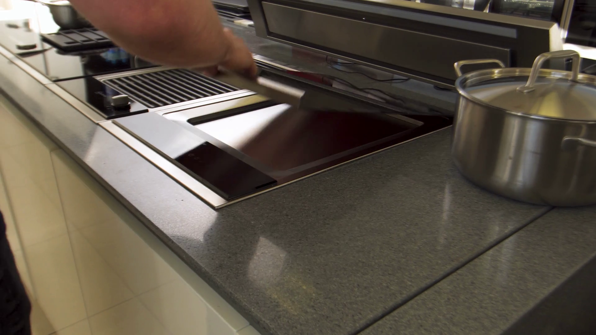 Close Up Of Functional Kitchen Induction Hob Stock Footage SBV ...