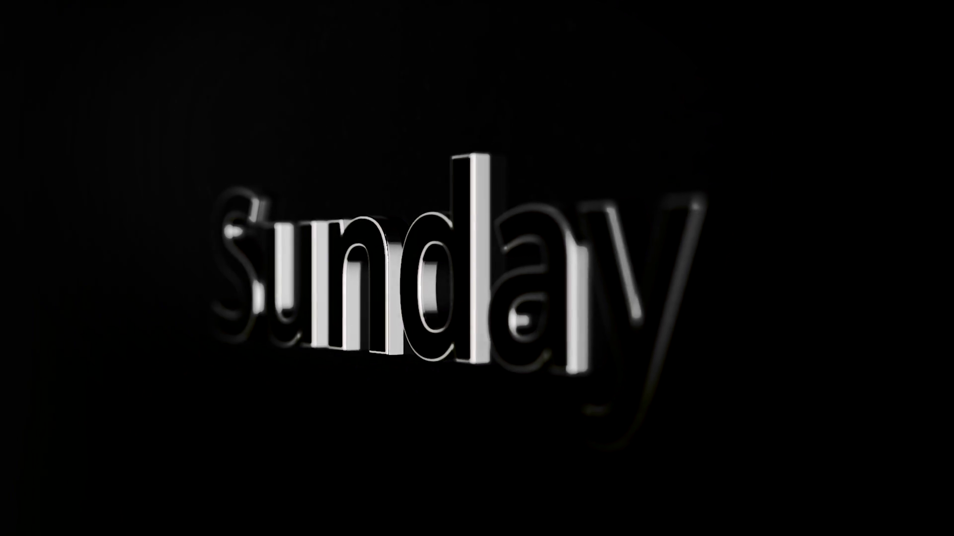 Sunday 3d Text Word On Black Grey Glossy Stock Motion Graphics SBV ...