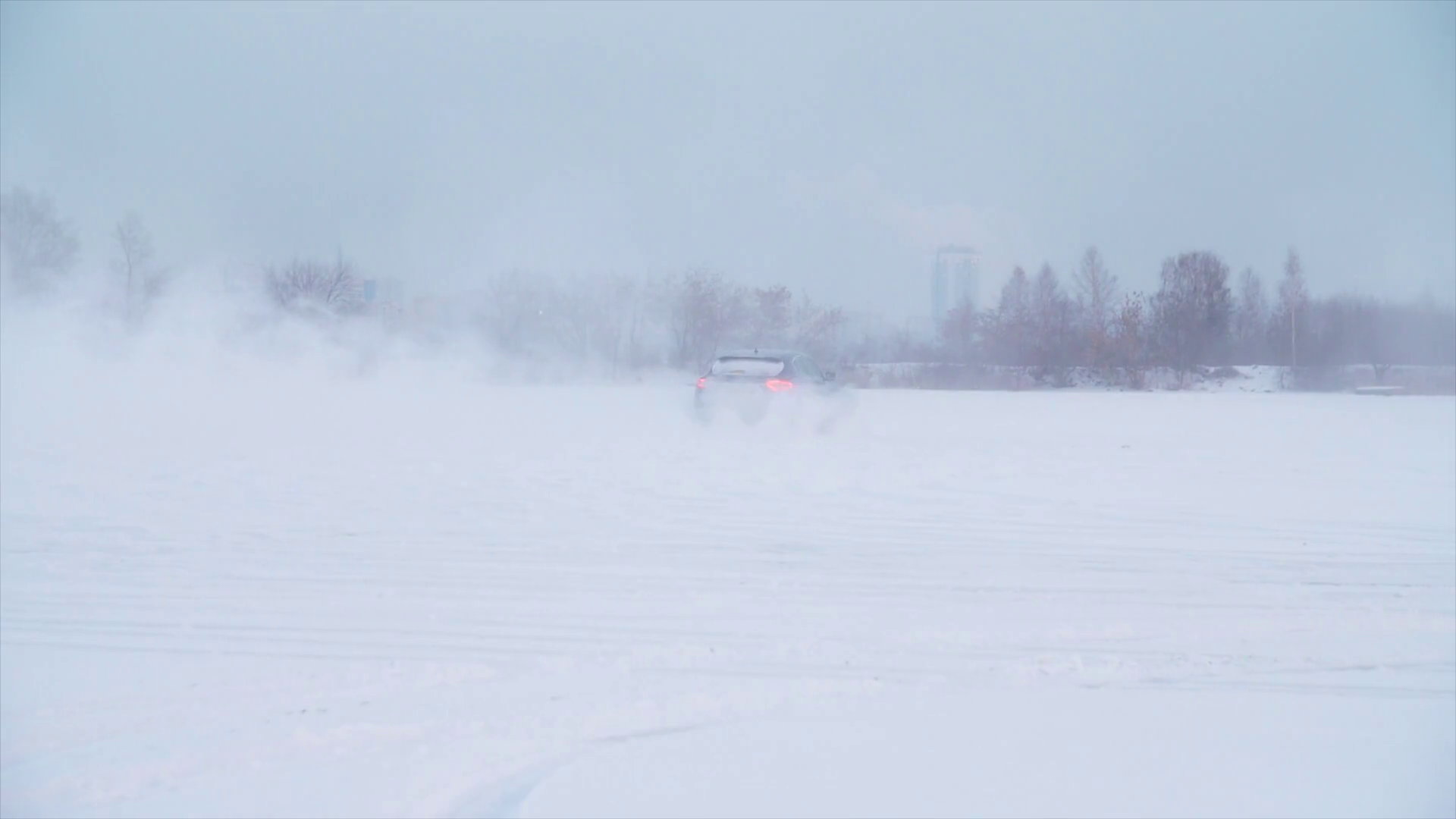 Car Drives On Snowy Road Slow Motion Car Stock Footage SBV-348512050 ...