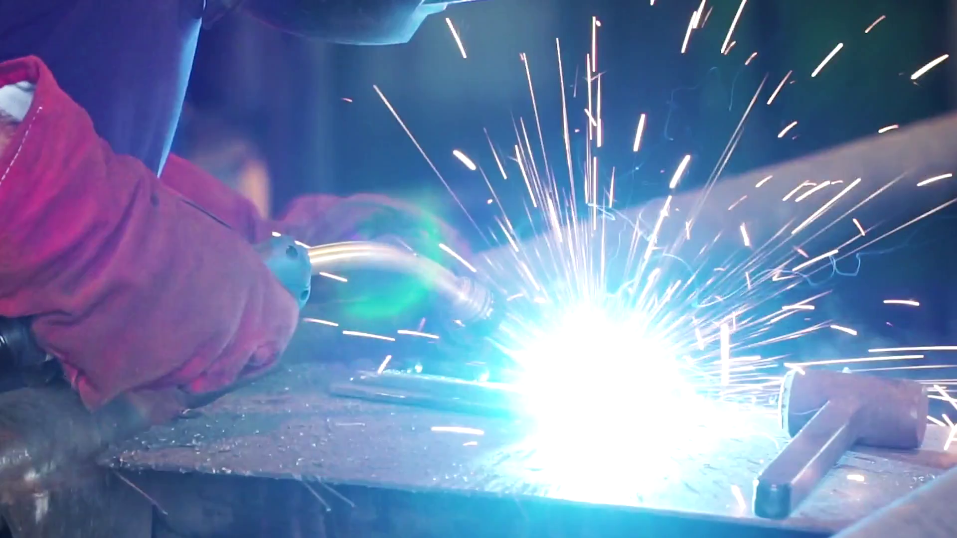 Industrial Worker At Refinery Welding Close Stock Footage SBV-348512036 ...