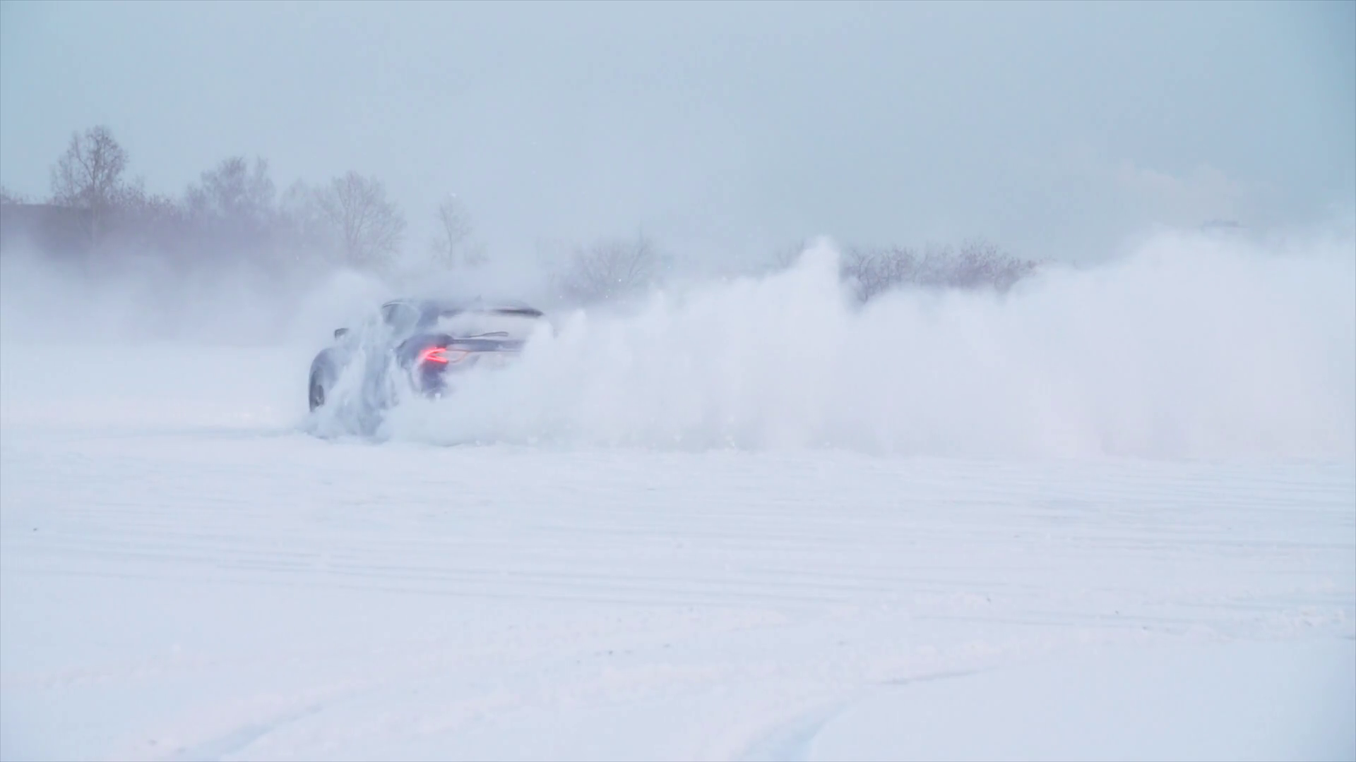 Snowy Road In Forest With Car Making 180 Stock Footage SBV-348513037 ...
