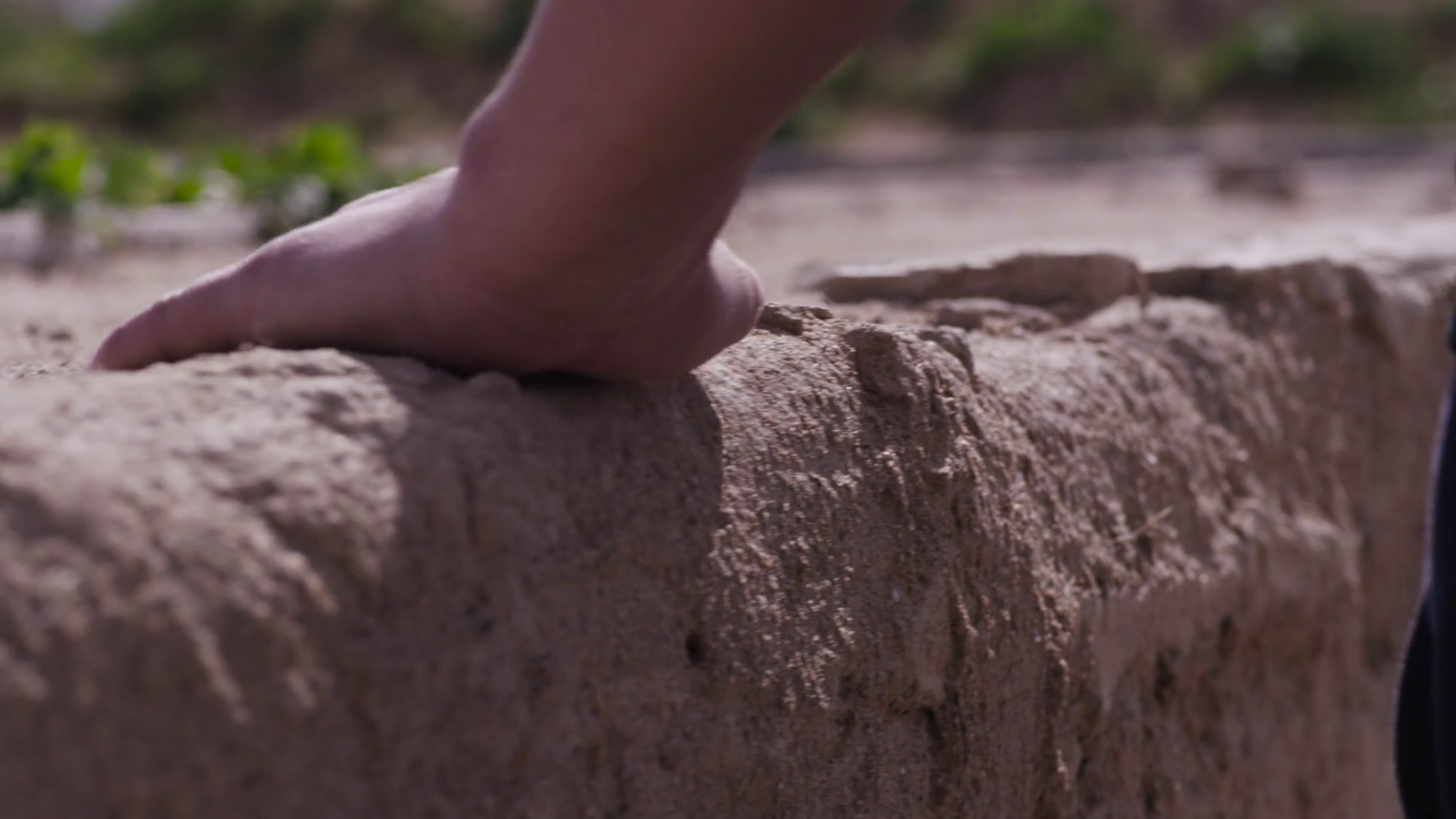 Man's Hand Touching Wall Outdoor - Concept Stock Footage SBV-348513631 ...
