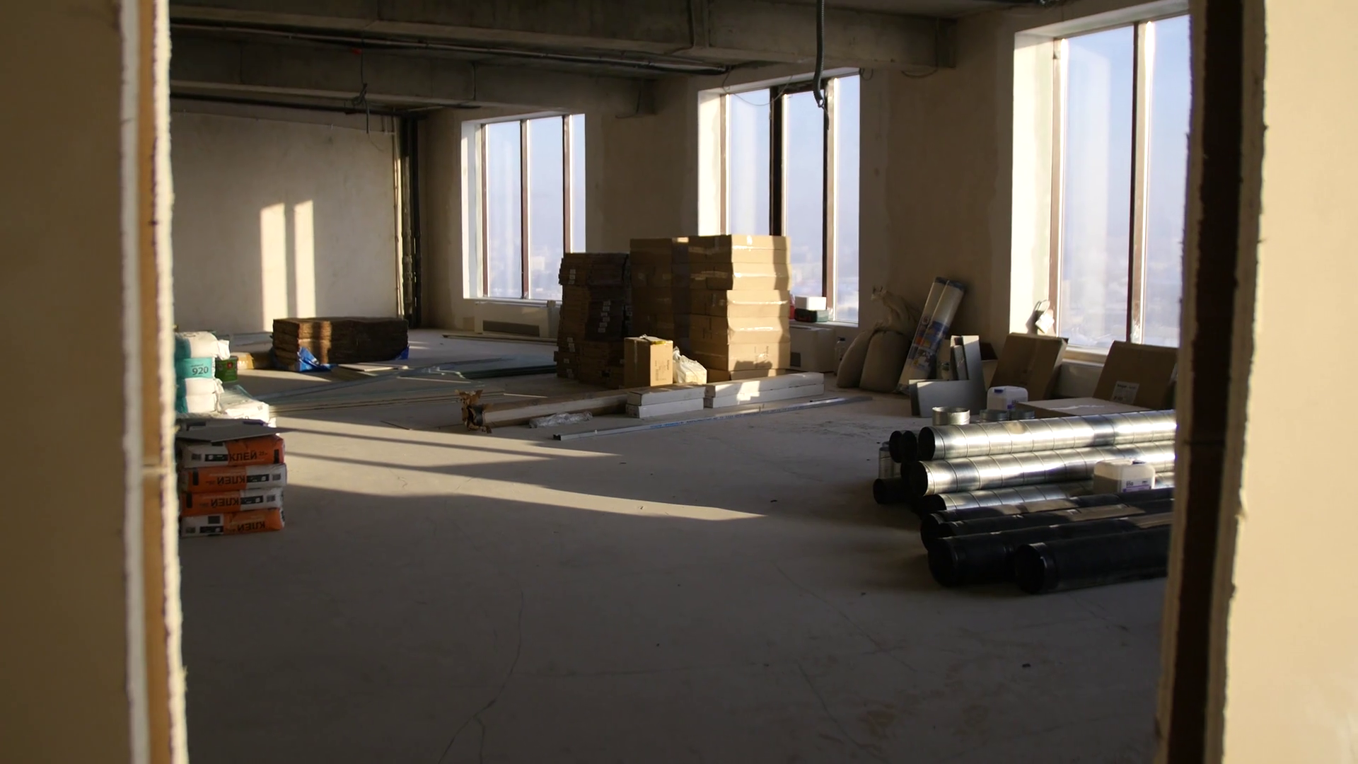 Unfinished Building Interior White Room Stock Footage SBV-348514075 ...