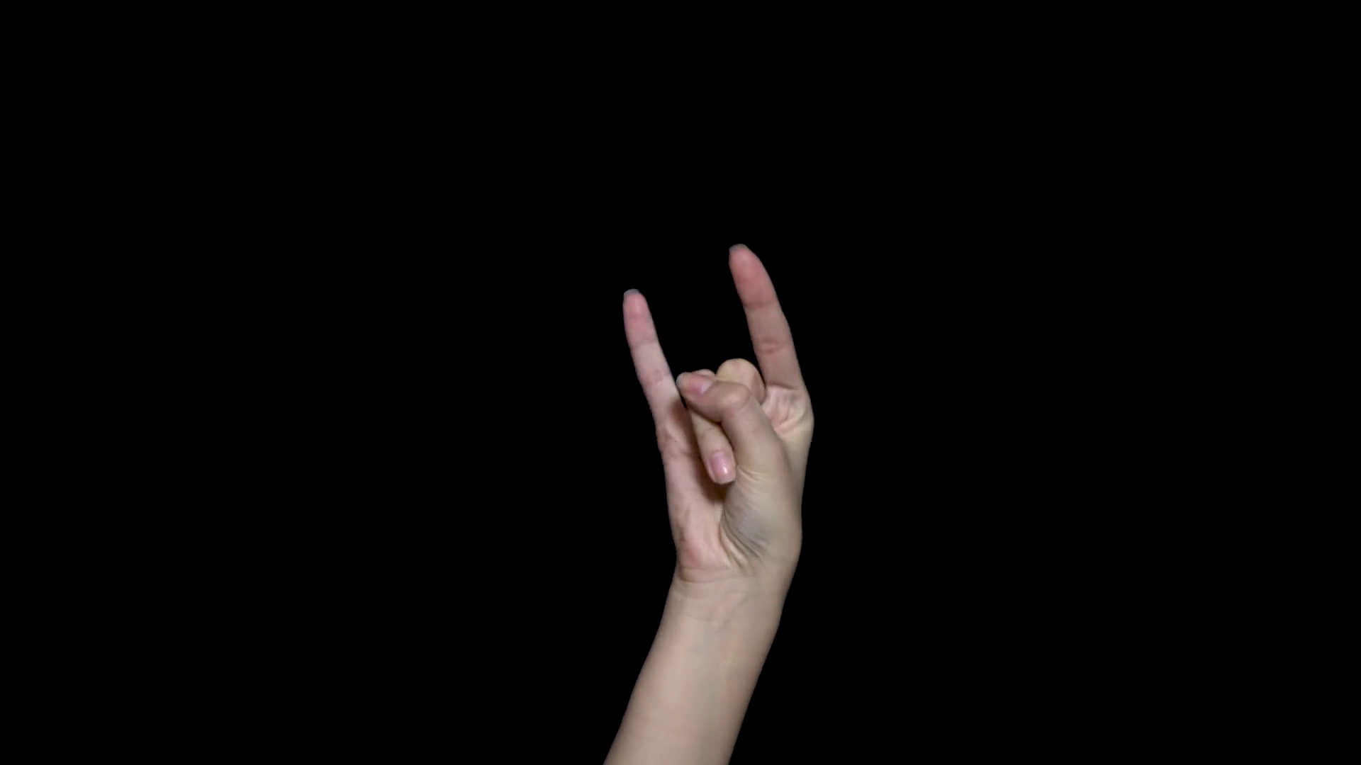 Female Hand Showing Rock Anf Roll Sign Three Stock Footage SBV ...
