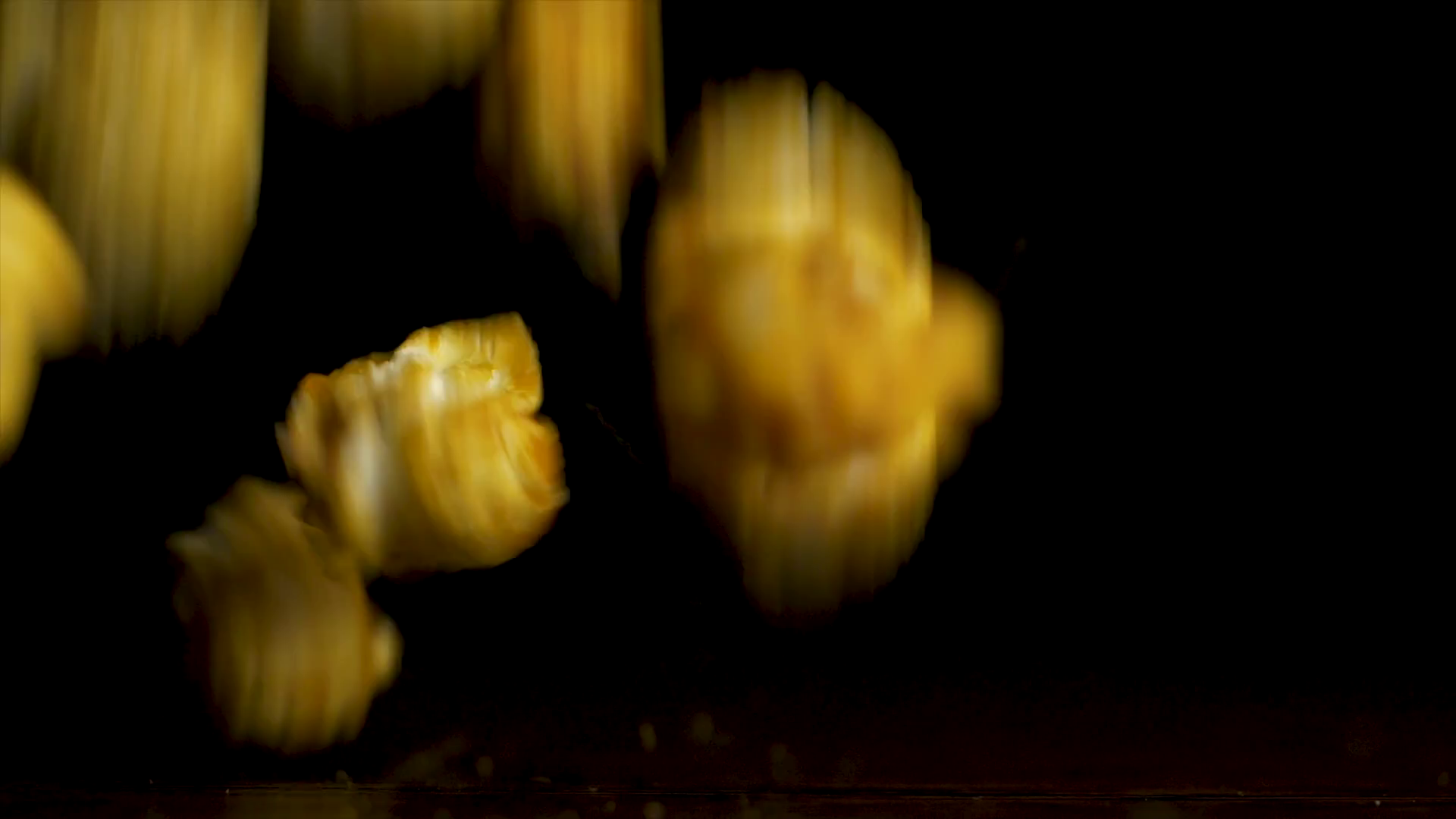 Falling Pop Corn On Black Background Popcorn Stock Footage SBV ...