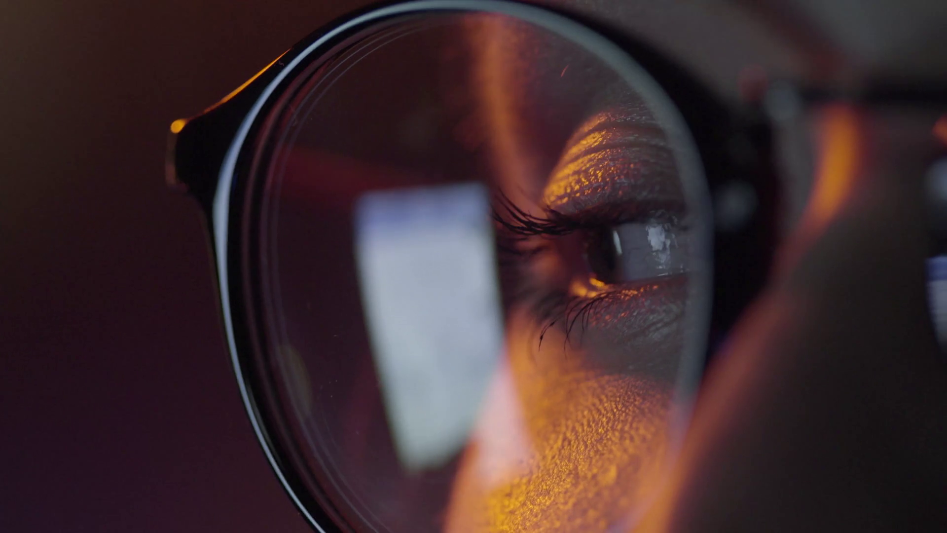 Close Up Of Glasses With Reflection Of Phone Stock Footage SBV ...