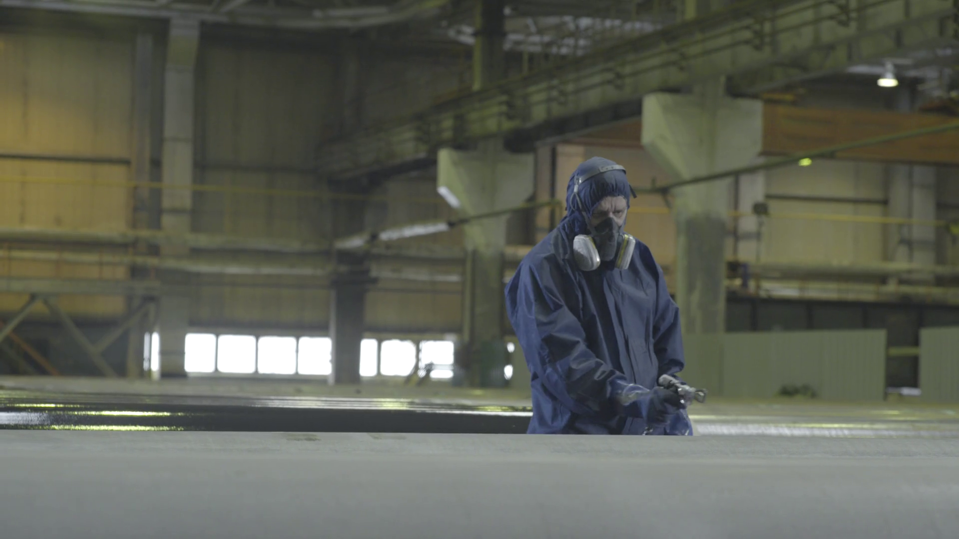 Male Holding Spray Gun Painted Steel Man Stock Footage SBV-348519753 ...