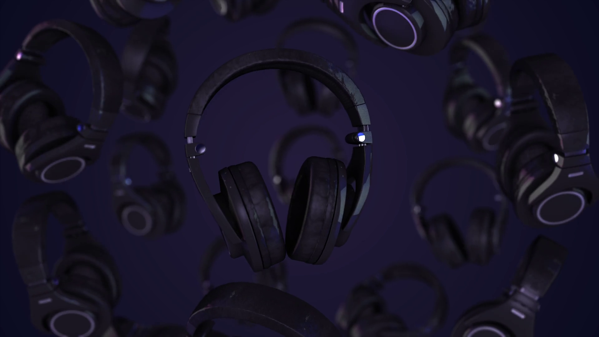 Rotating Headphones Gray Headphones Wire Stock Footage SBV-348520965 ...