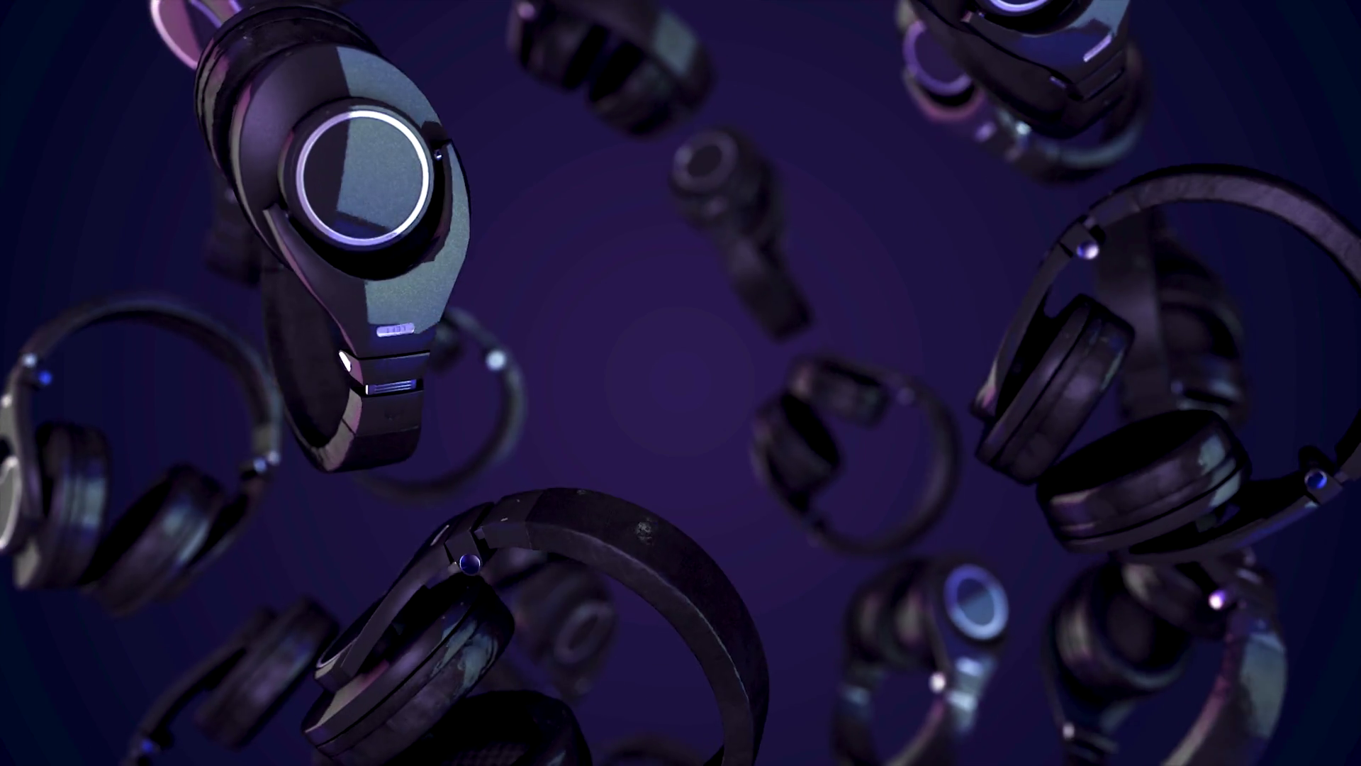 Rotating Headphones Gray Headphones Wire Stock Footage SBV-348520881 ...