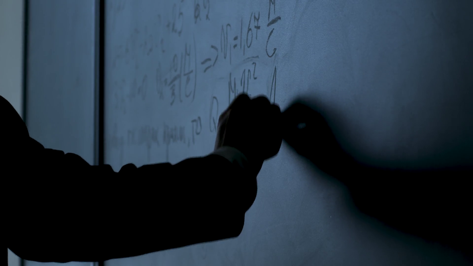 Scientist Writing Formulas On Chalkboard Stock Footage SBV-348523175 ...