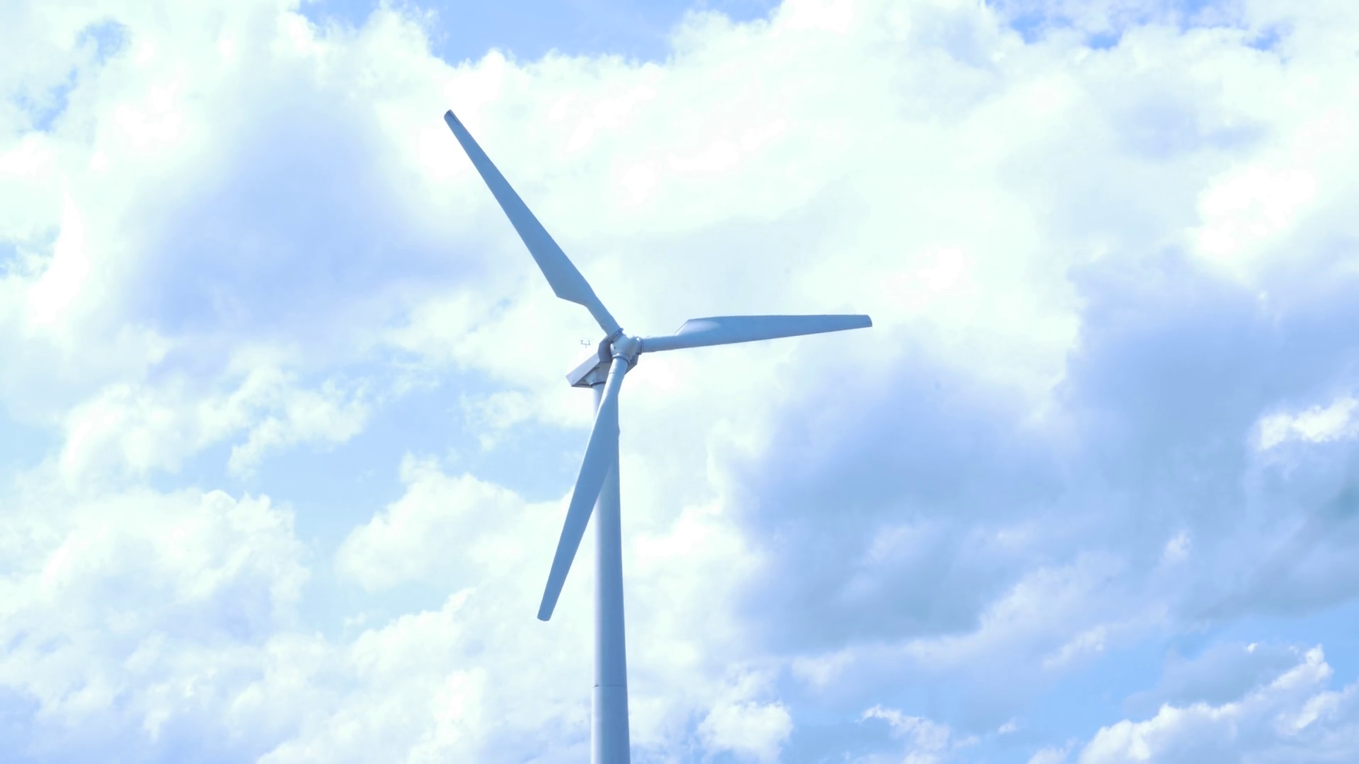Wind Turbine With Moving Blades Against Blue Stock Footage SBV ...