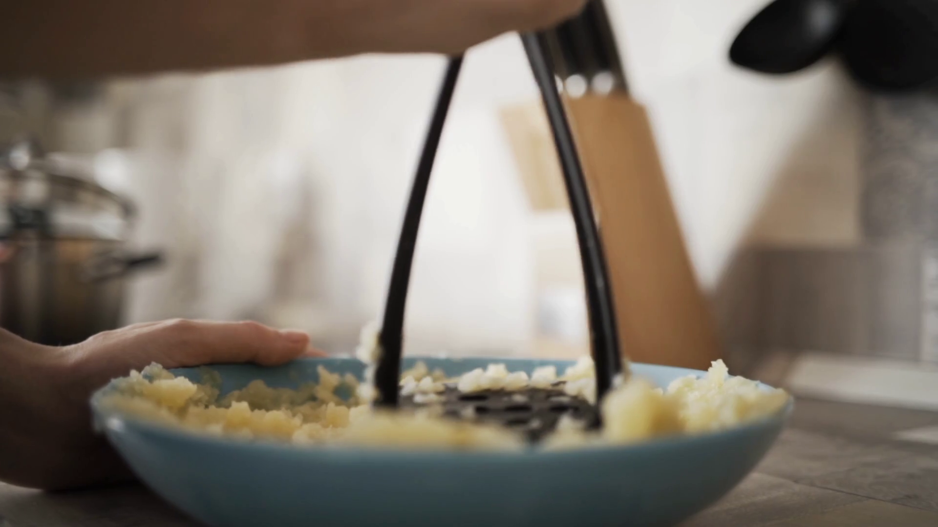 Close Up Of Process Of Making Mashed Potatoes Stock Footage SBV ...